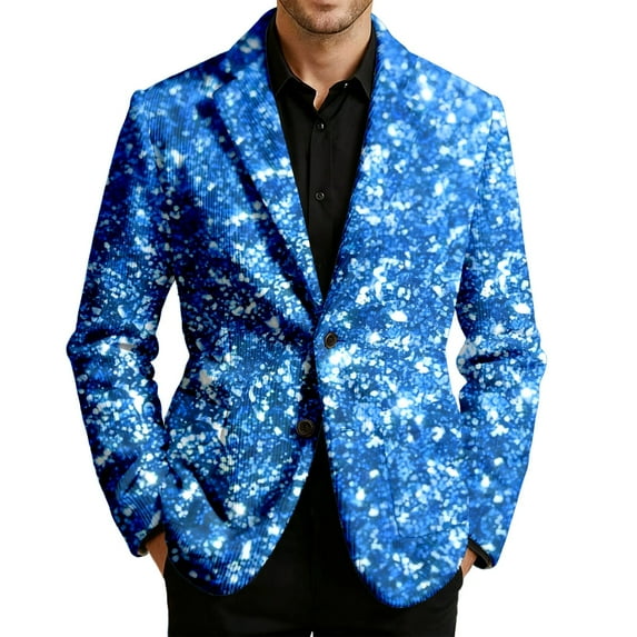 Fgnfyis Suit Jacket for Men Carnival Corduroy Print Stylish Casual ...