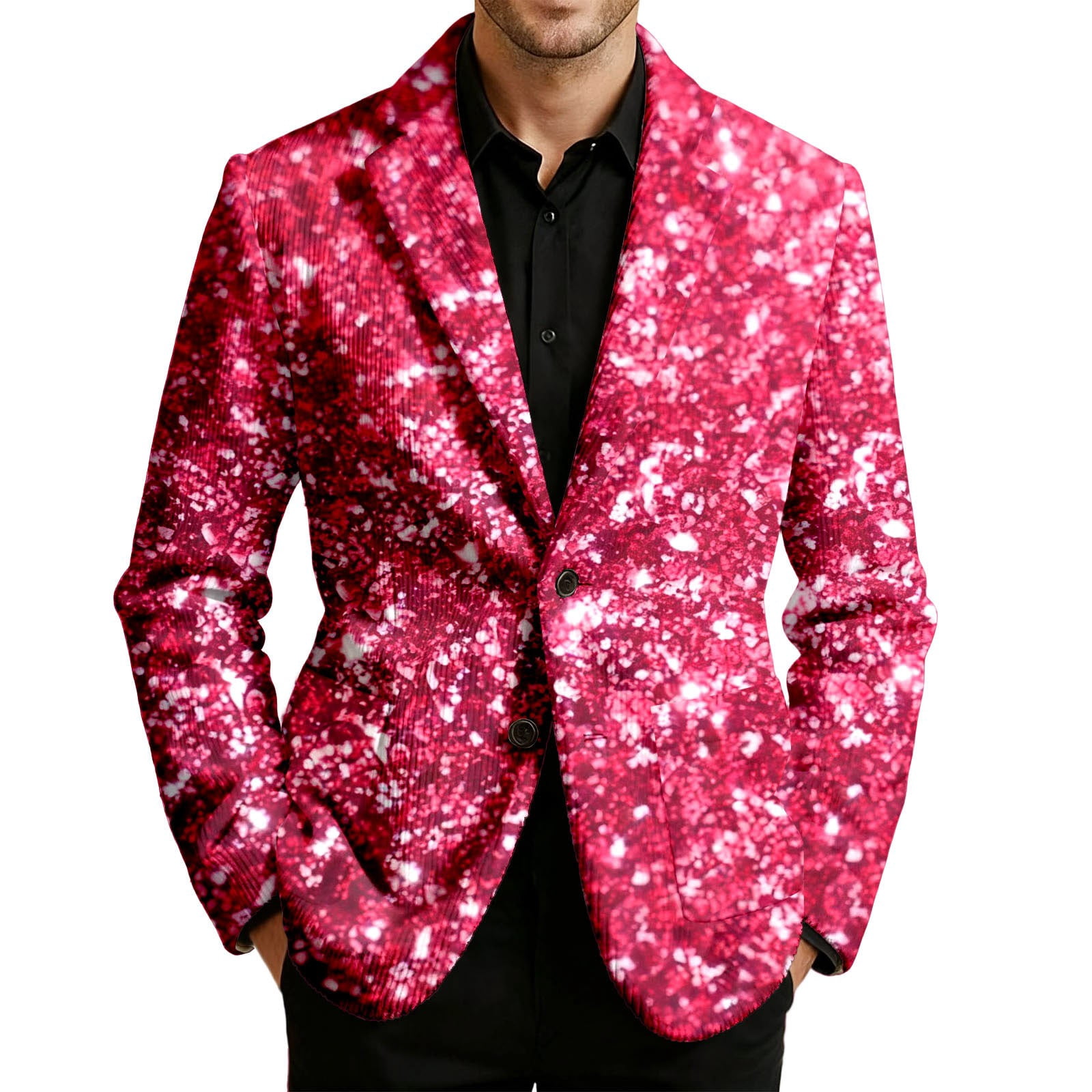 Fgnfyis Suit Jacket for Men Carnival Corduroy Print Stylish Casual ...