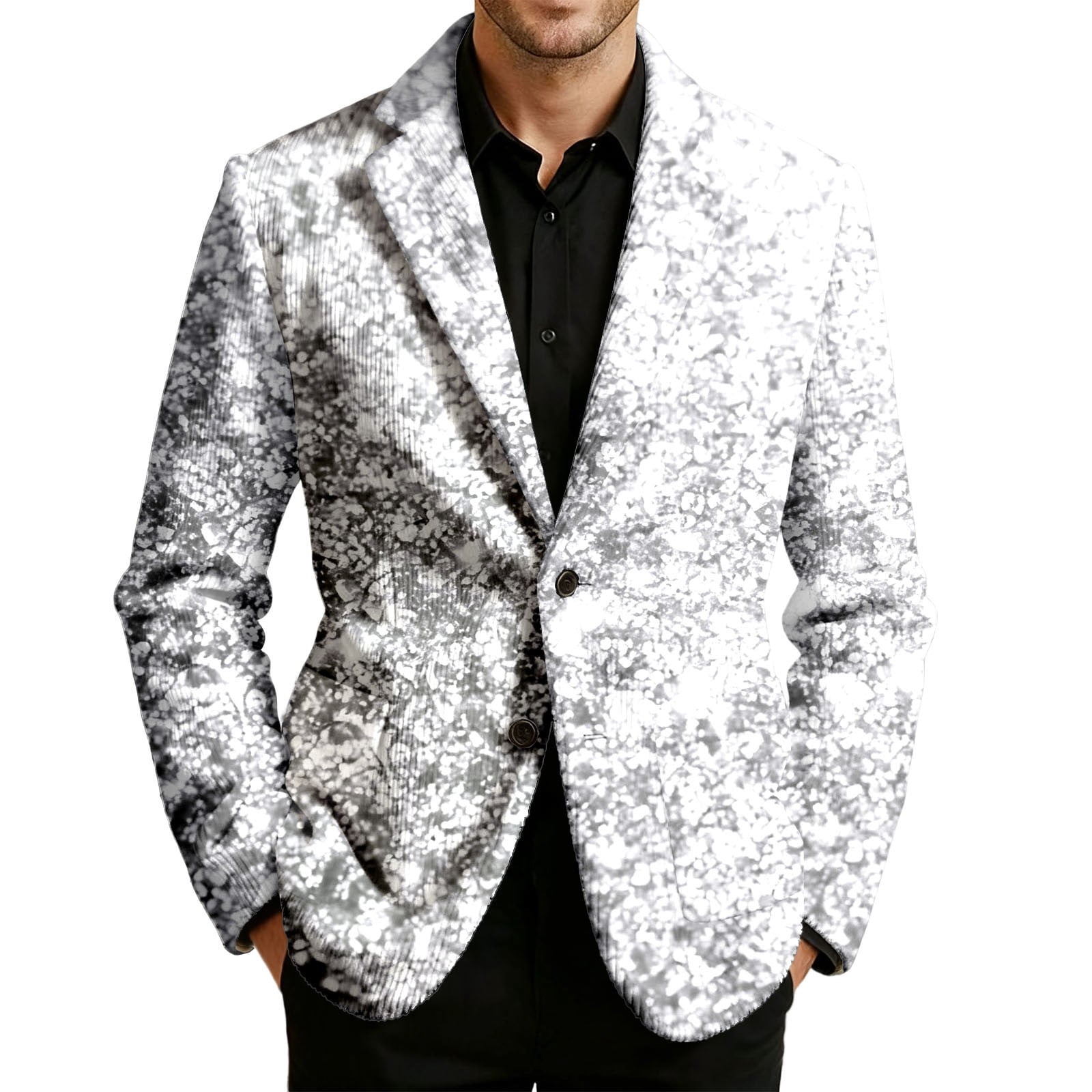 Fgnfyis Suit Jacket for Men Carnival Corduroy Print Stylish Casual ...