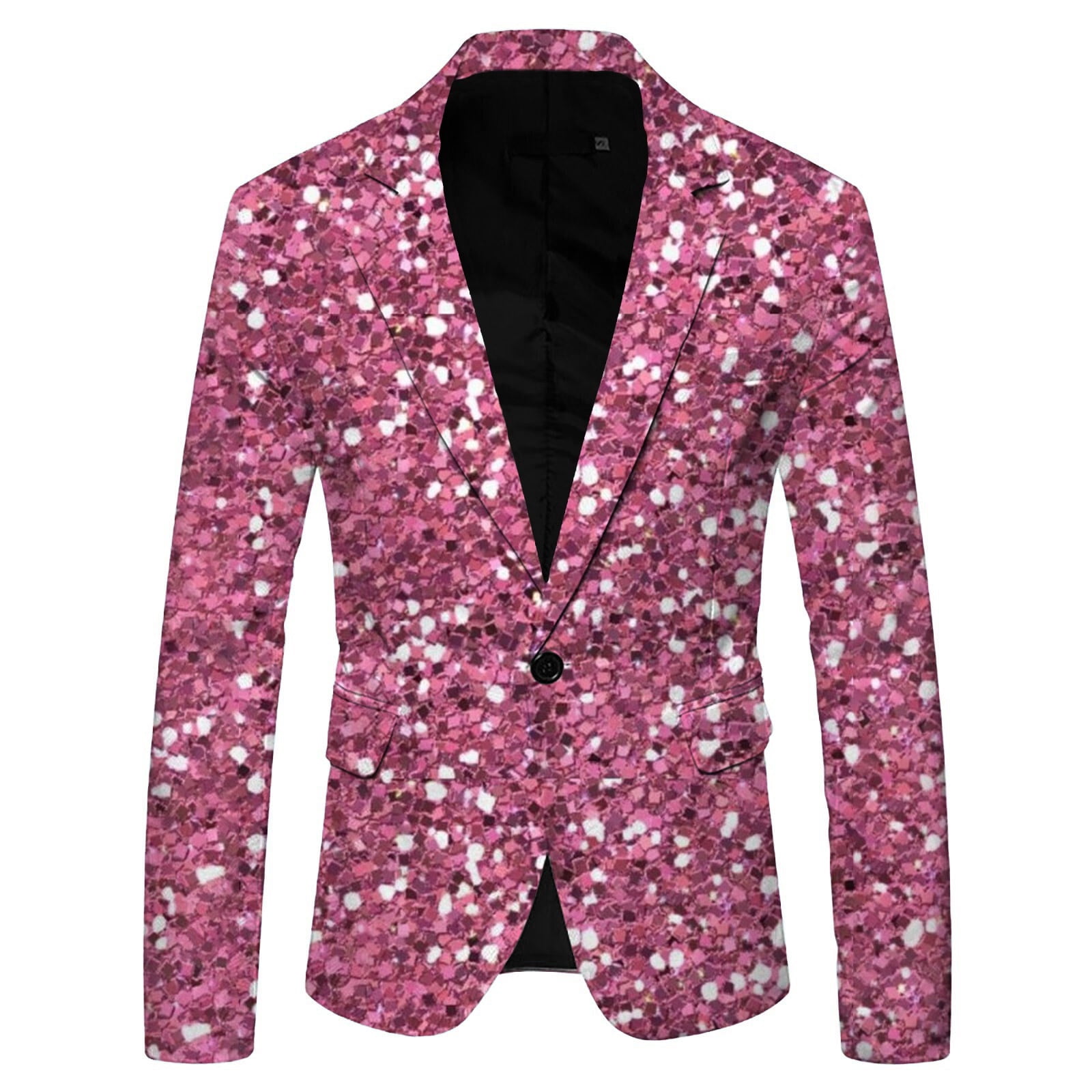 Fgnfyis Suit Jacket for Men Mens 3D Sequin Suit Printed Pocket Lapel ...
