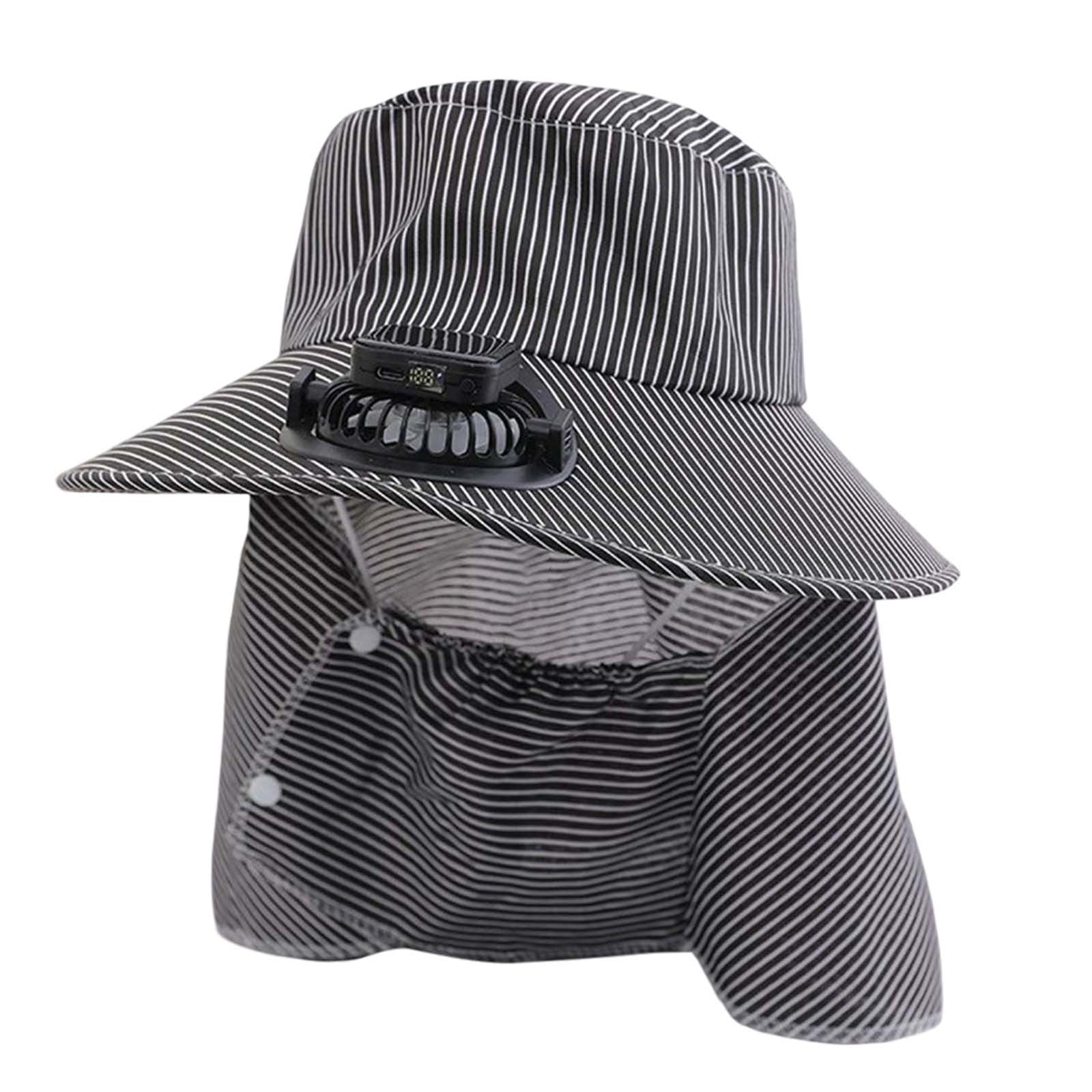 Fgnfyis Upf50+ Solar Fan Sun Hats for Women Wide Brim Outdoor Sports ...