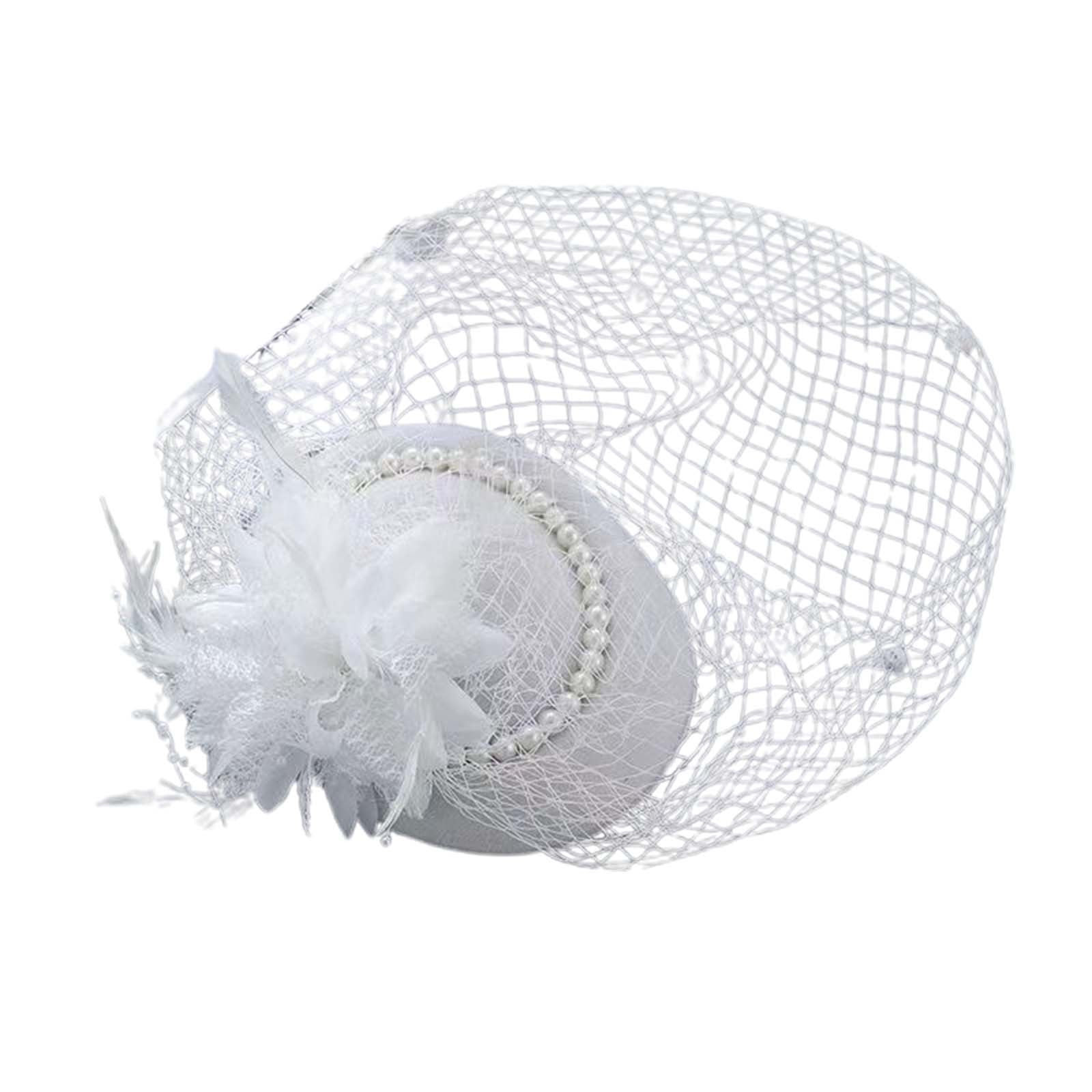 Fgnfyis Wedding Fascinator Hat with Netting and Elegant Headpiece for ...