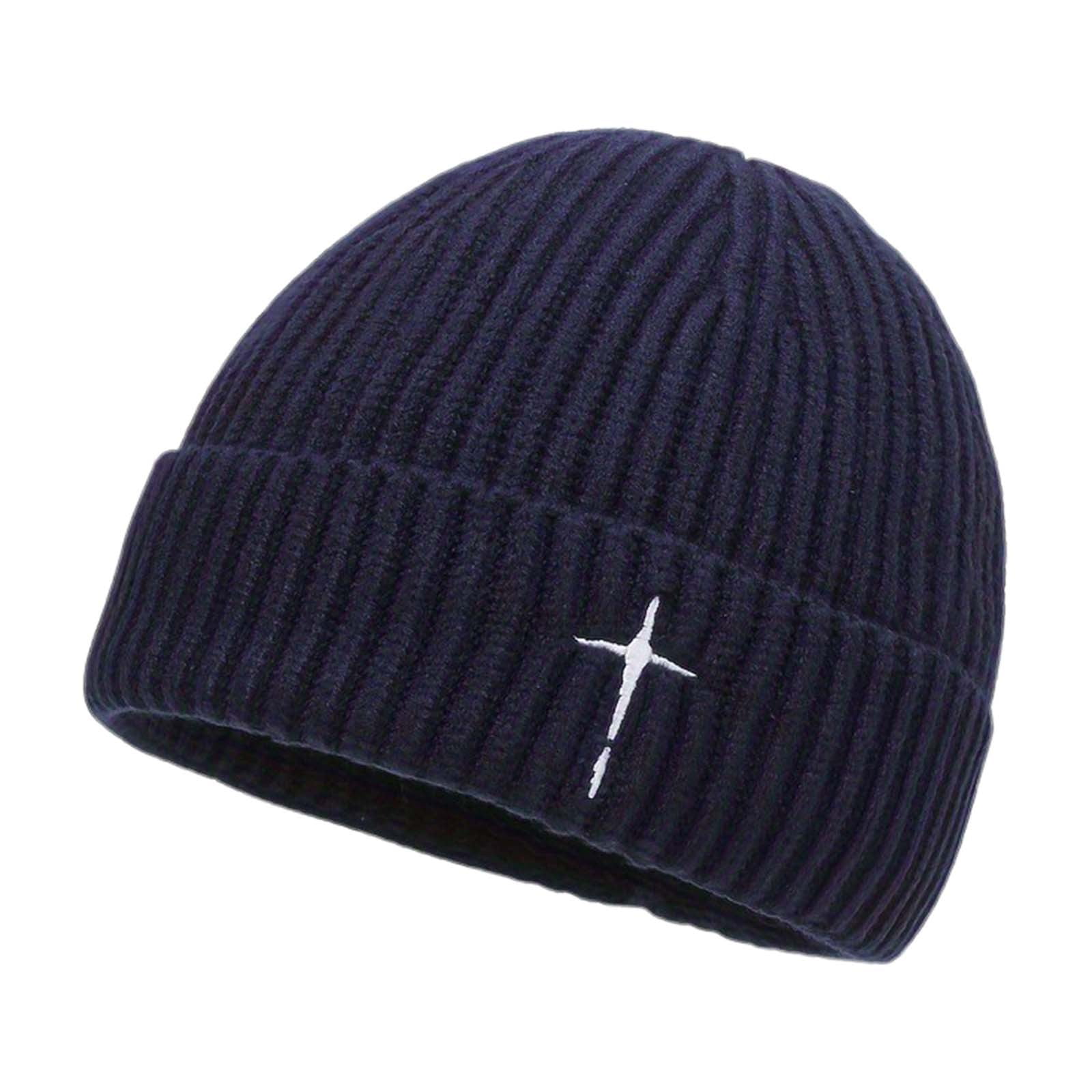 Fgnfyis Winter Embroidered Knitted Hat for Men and Women Warm Thermal ...