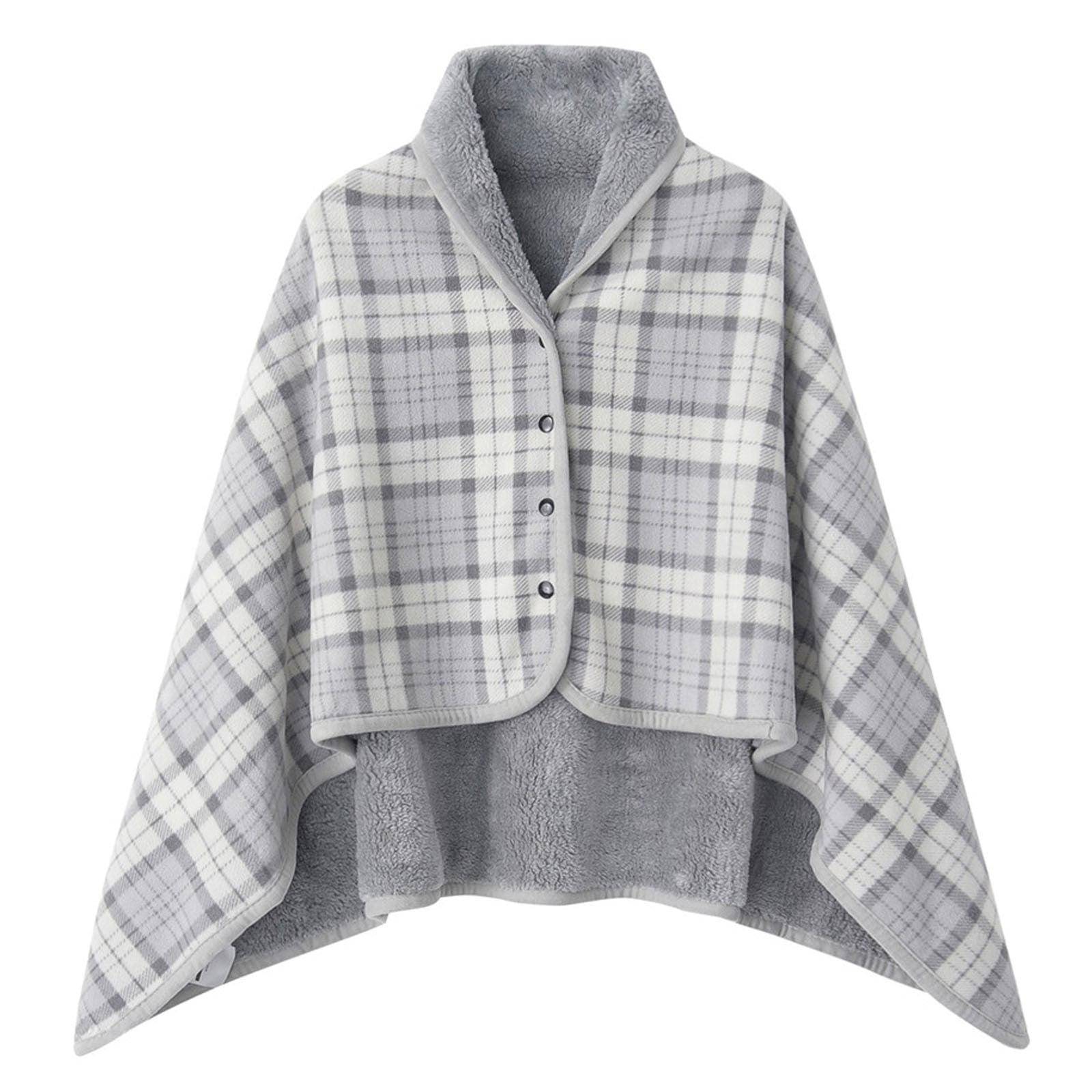 Fgnfyis Womens Plaid Poncho Cape Wrap Wool Blend Wearable Blanket Soft ...
