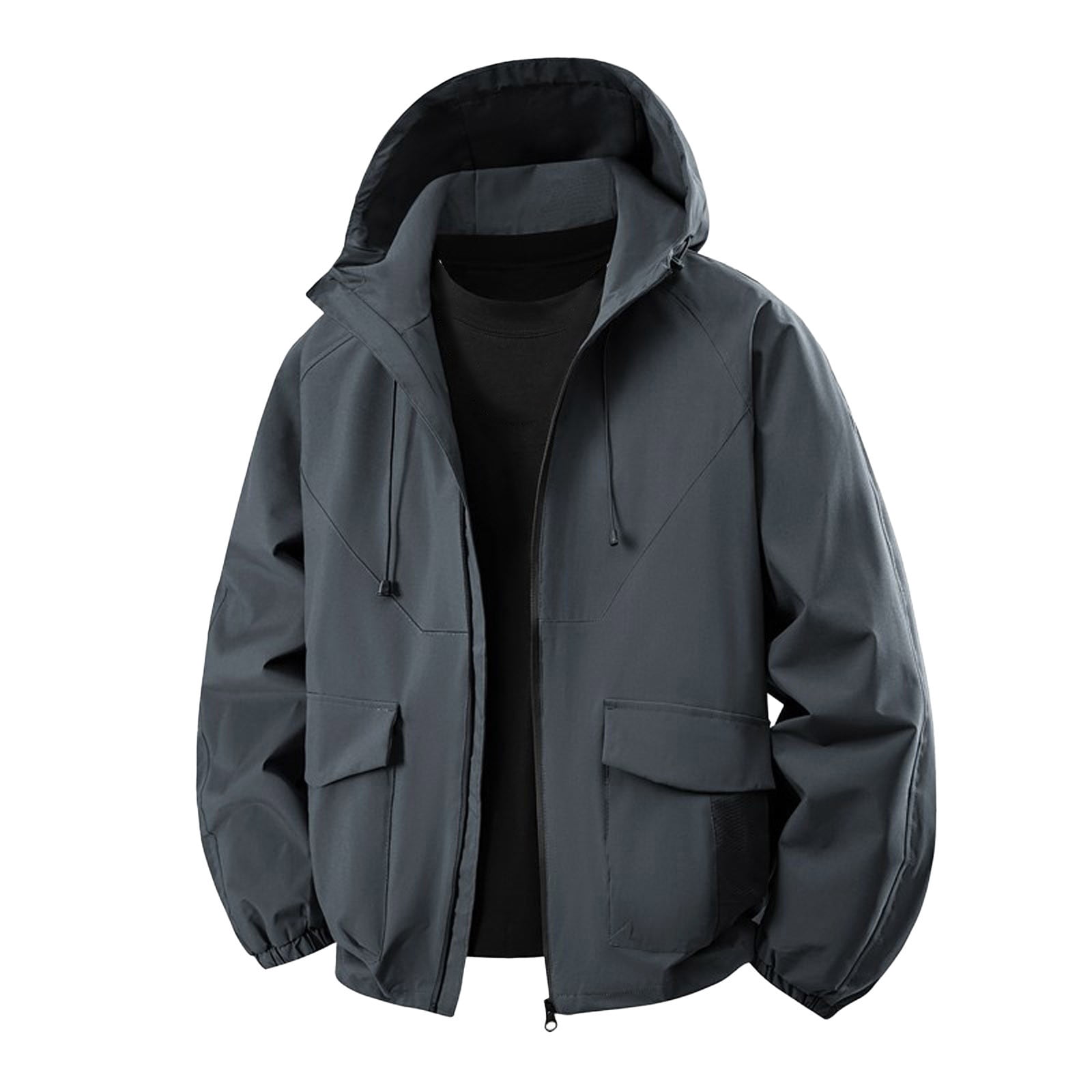 Fgnfyis Work Jackets for Men Casual Jacket with Hood Stylish Outdoor ...
