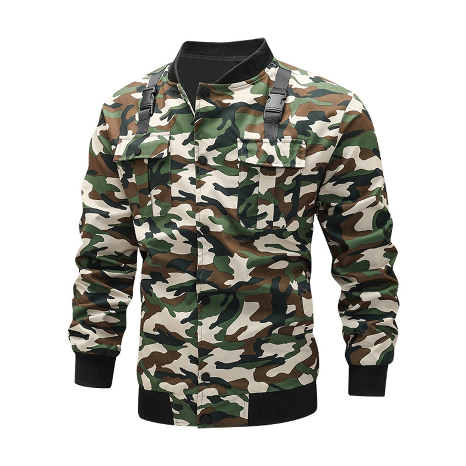 Fgnfyis Work Jackets for Men Mens Casual Jacket Baseball Style ...
