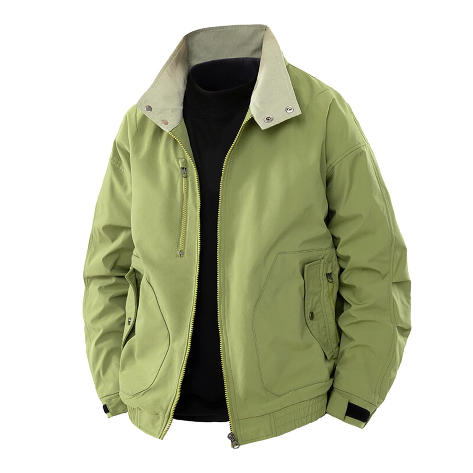 Fgnfyis Work Jackets for Men Mens Tough Style Outdoor Loose Stand ...