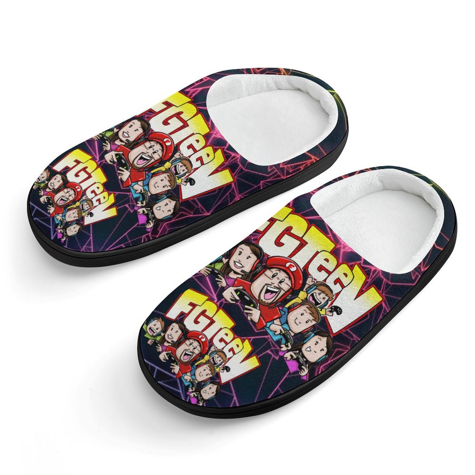FgteeV Family Kids Cotton Slippers Slip-on Indoor Memory Foam House ...