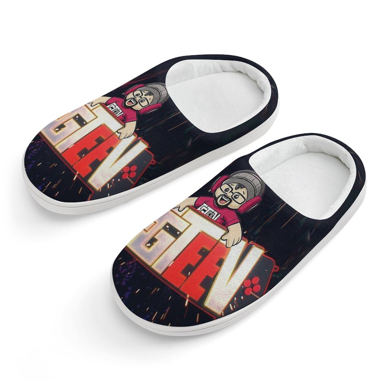 FgteeV Game Kids Cotton Slippers Slip-on Indoor Memory Foam House Shoes ...