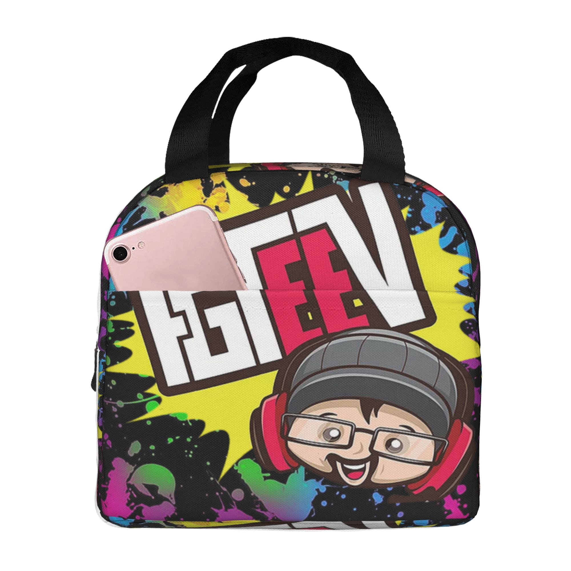 FgteeV Game Lunch Bag Portable Tote Bag Insulated Lunch Box Picnic ...