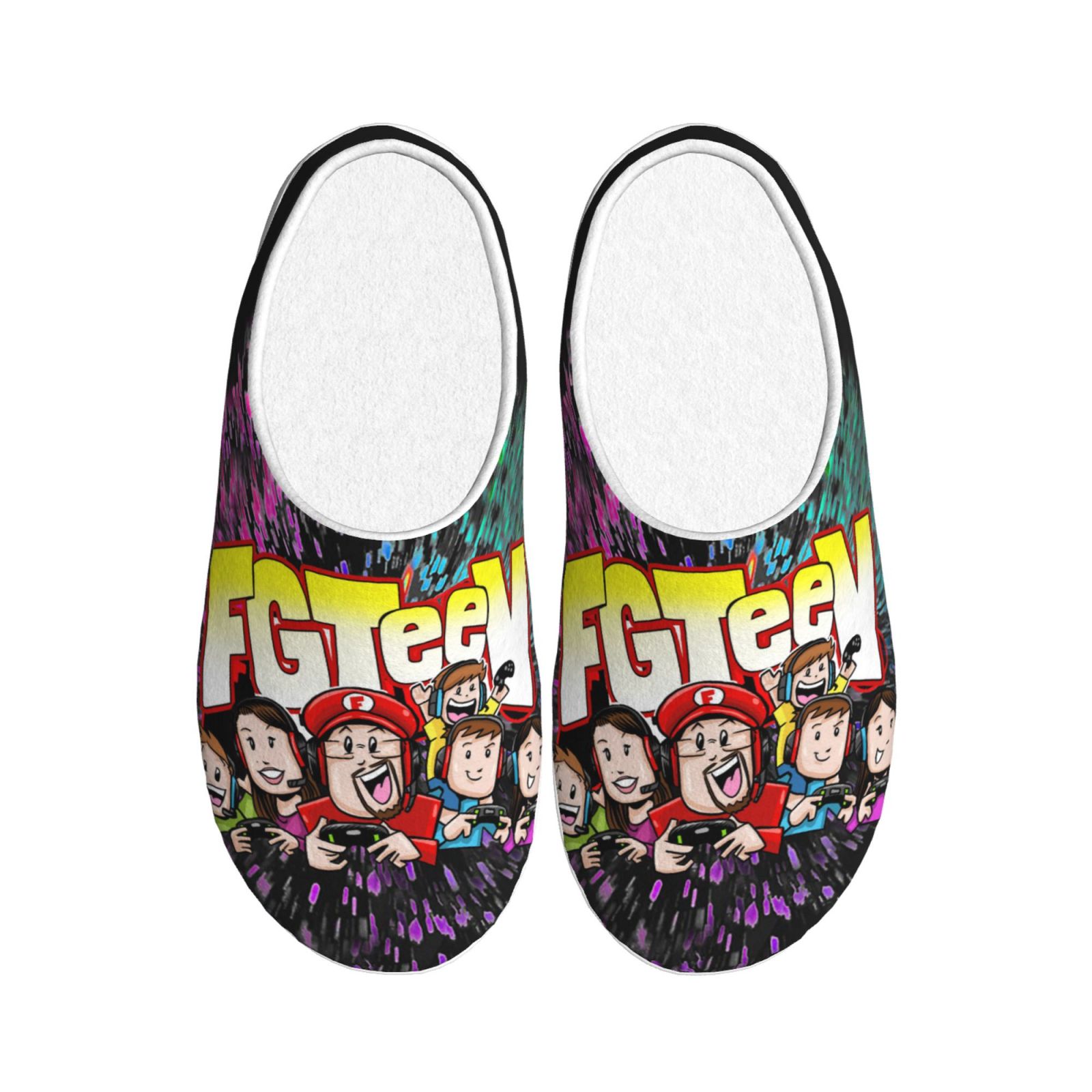 Fgteev Family House Cotton Slippers Slip-On Indoor Memory Foam House ...