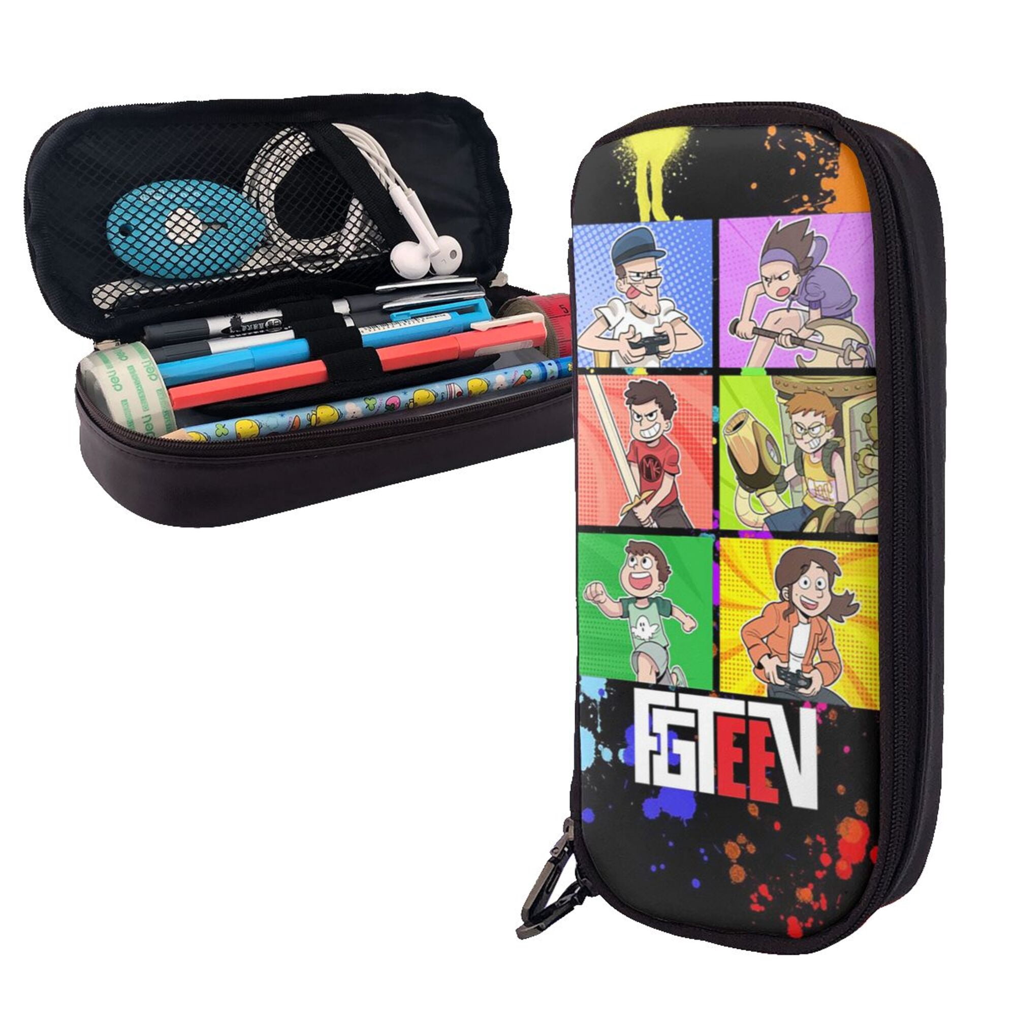 Fgteev Game Pencil Case Leather Holder Office Buggy Pouch Zipper Pen ...