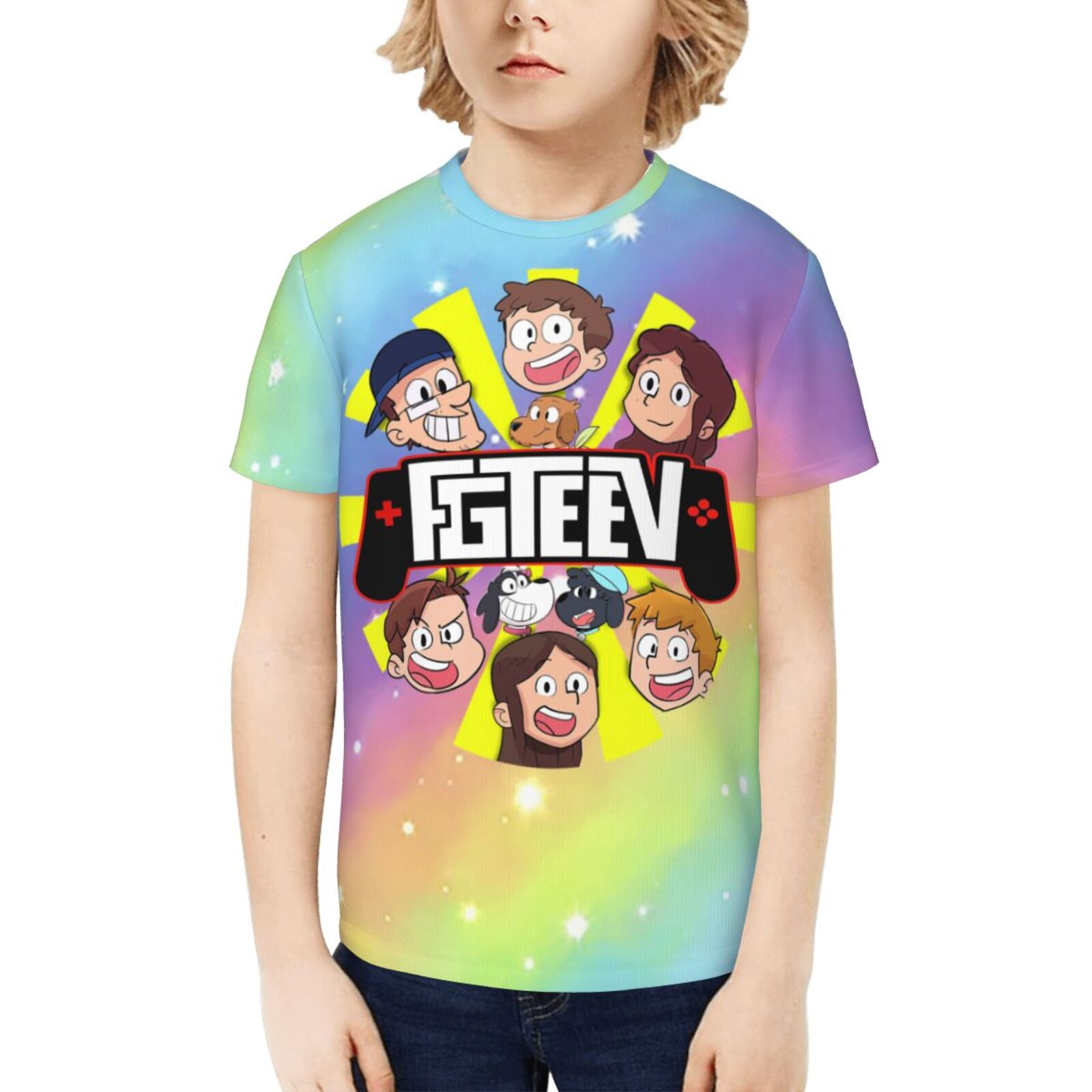 Fgteev Youth Kids Fashion T-Shirt Graphic Short Sleeve Shirt Tees ...