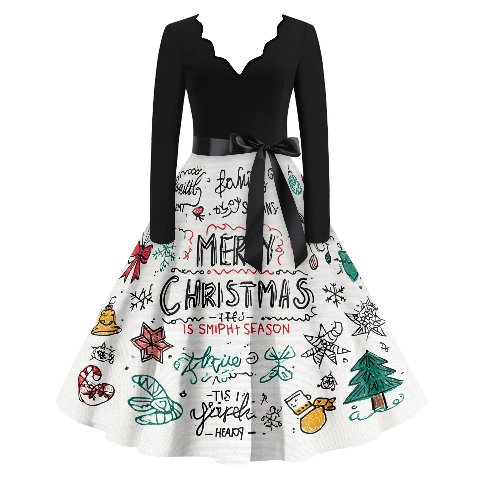 Fgvctg Christmas Cocktail Dresses for Women Tree Snowflake Graphic ...