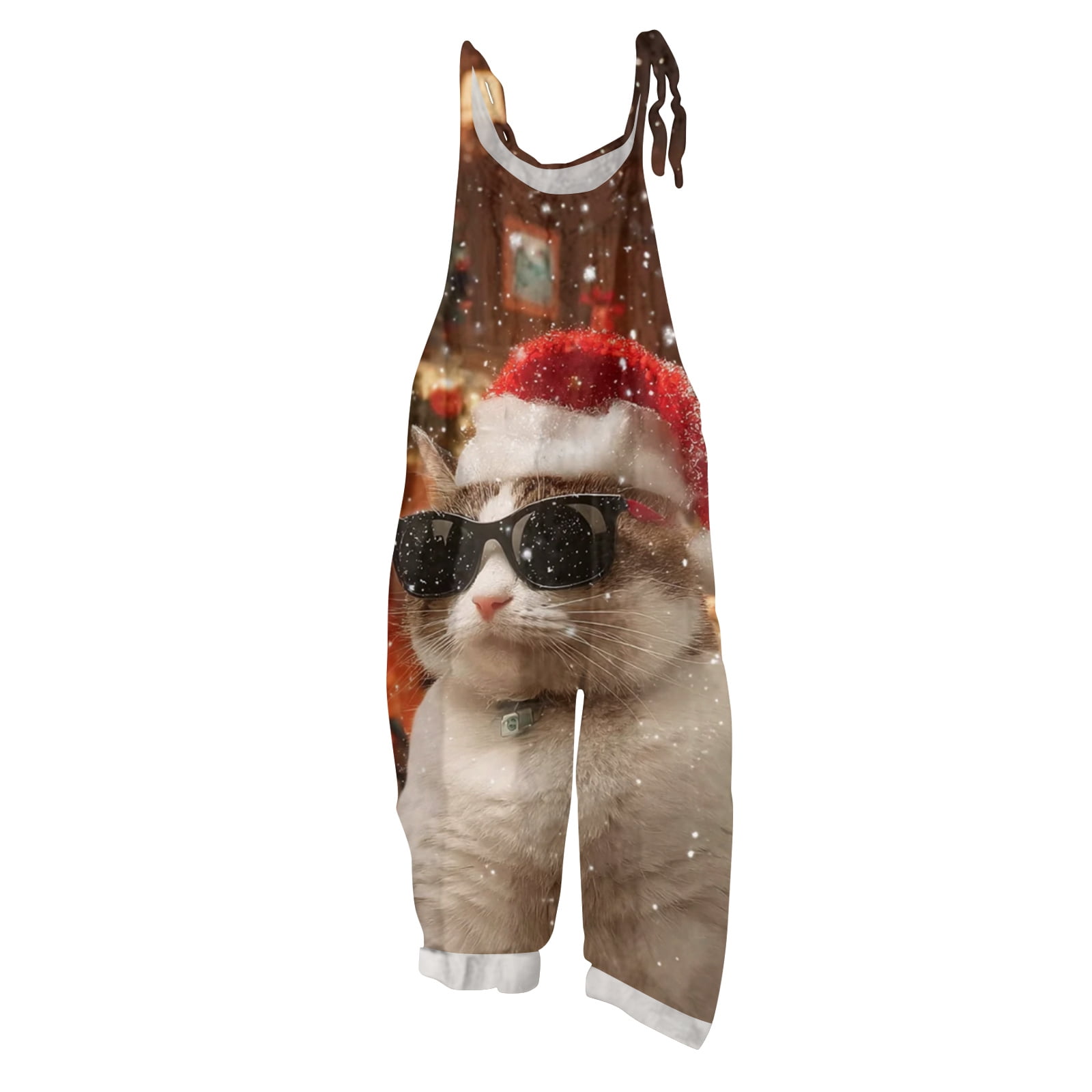 Fgvctg Christmas Overalls for Women Wide Leg Adjustable Women Overalls ...