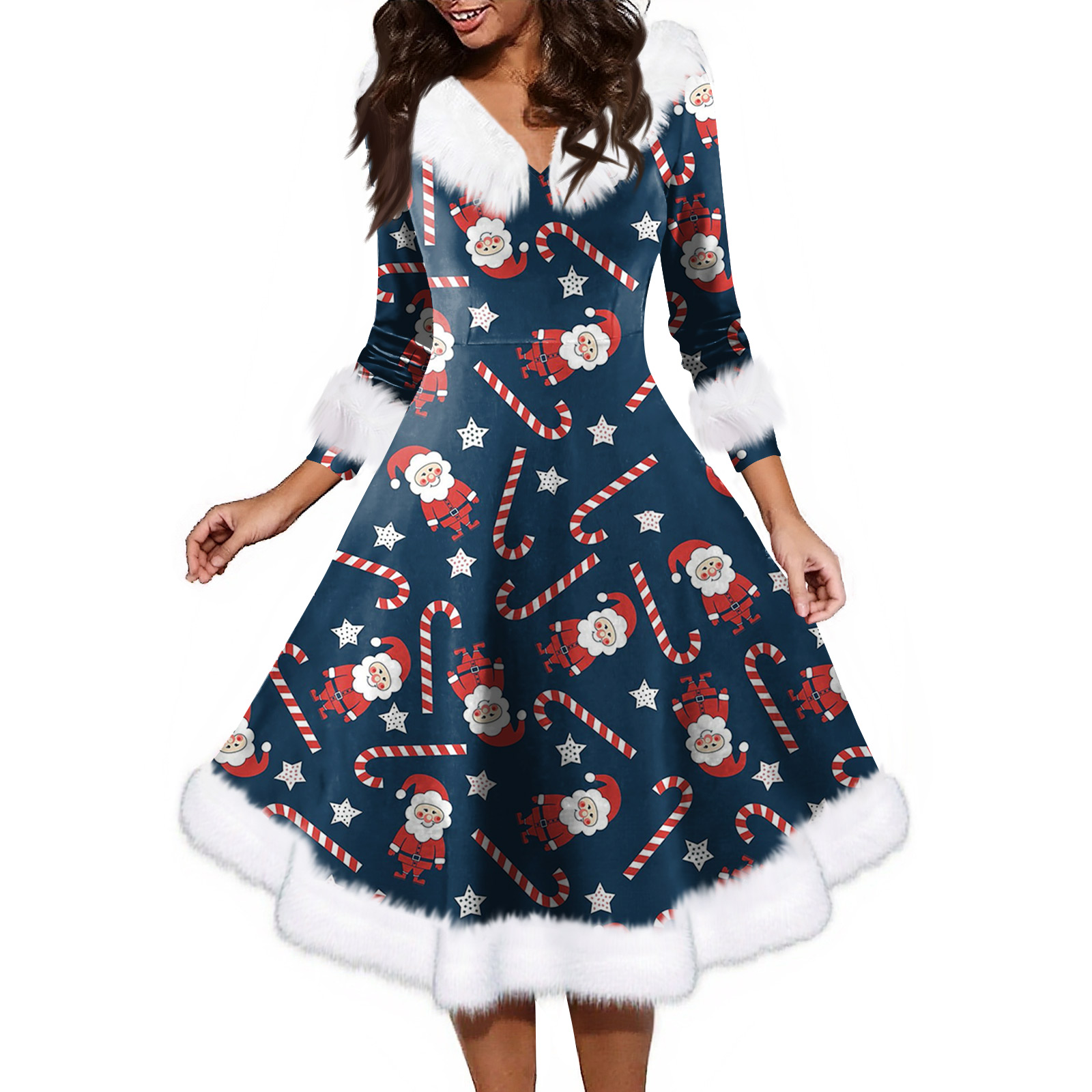 Fgvctg Christmas Party Dresses for Women Cocktail 1950s Dresses Santa ...