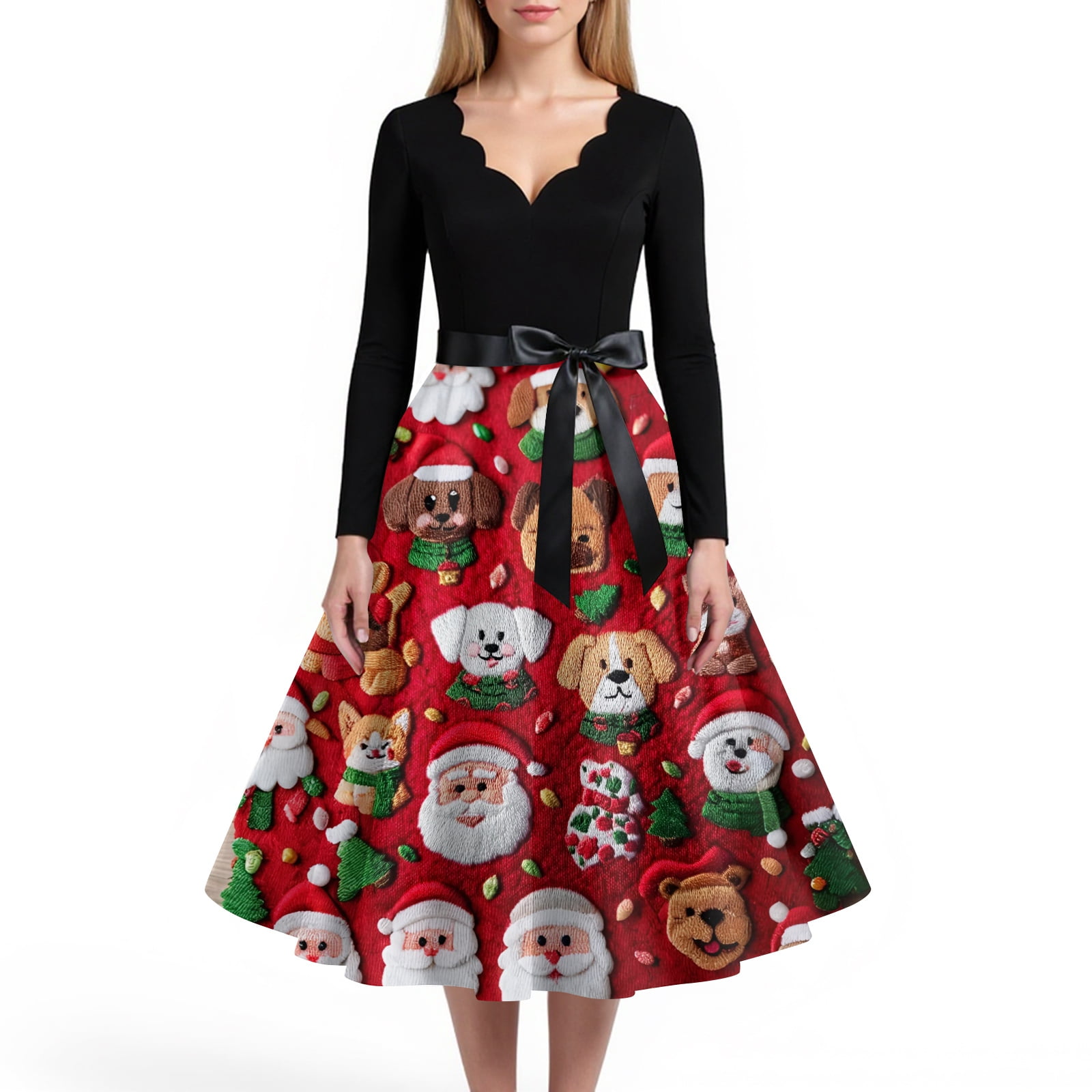 Fgvctg Christmas Wedding Guest Dresses for Women Dinner Cocktail 50's ...