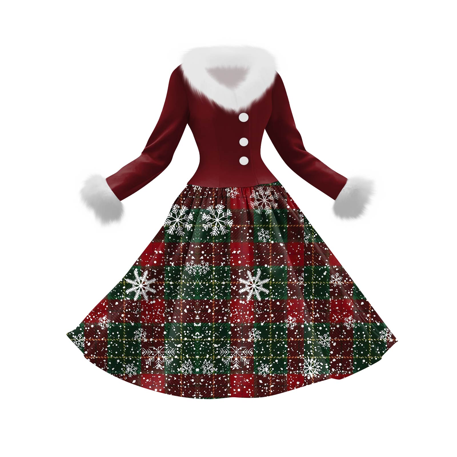 Fgvctg Christmas Womens Wedding Guest Dress Formal Furry V-Neck ...
