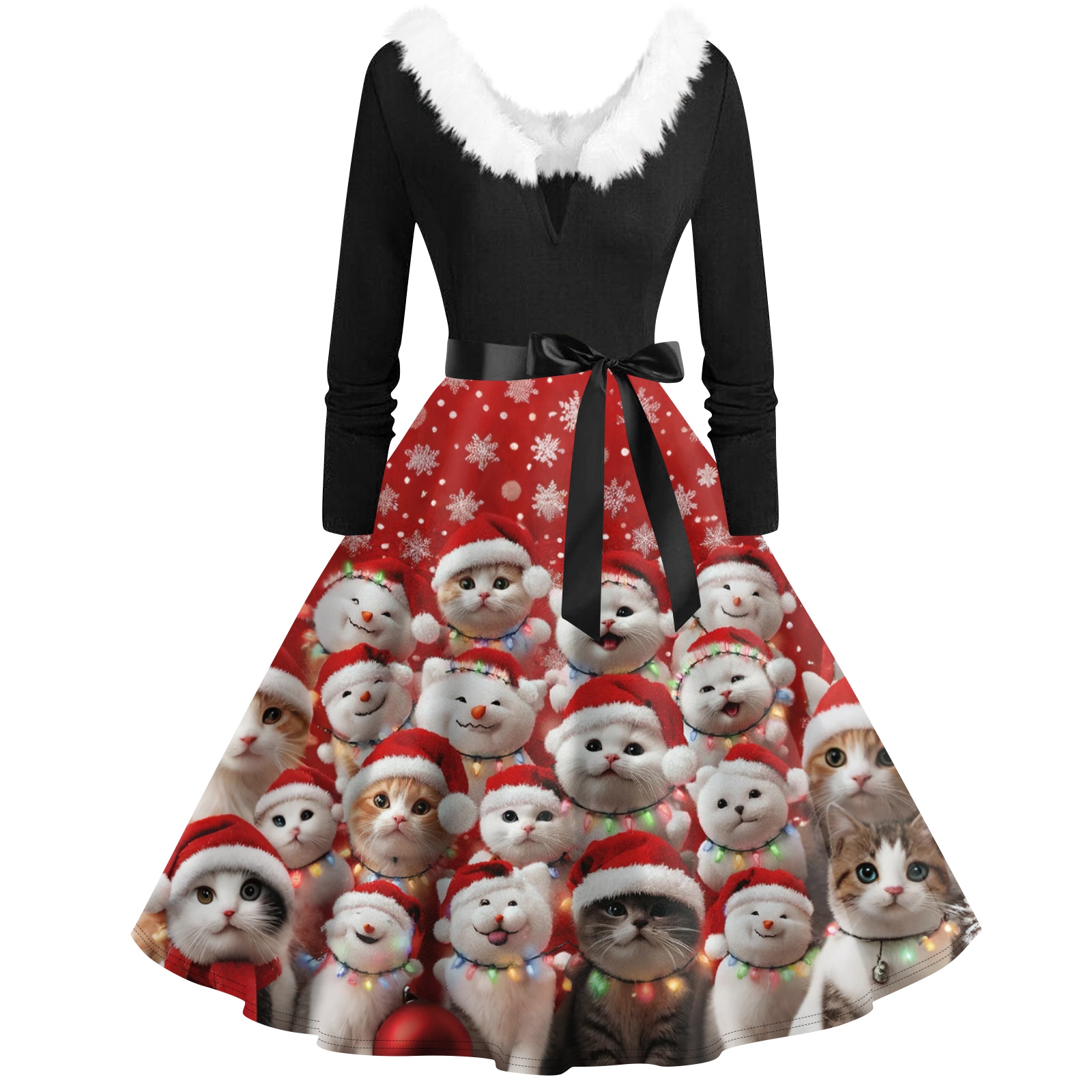 Fgvctg Christmas Womens Wedding Guest Dress Formal Prom Cocktail 50's ...