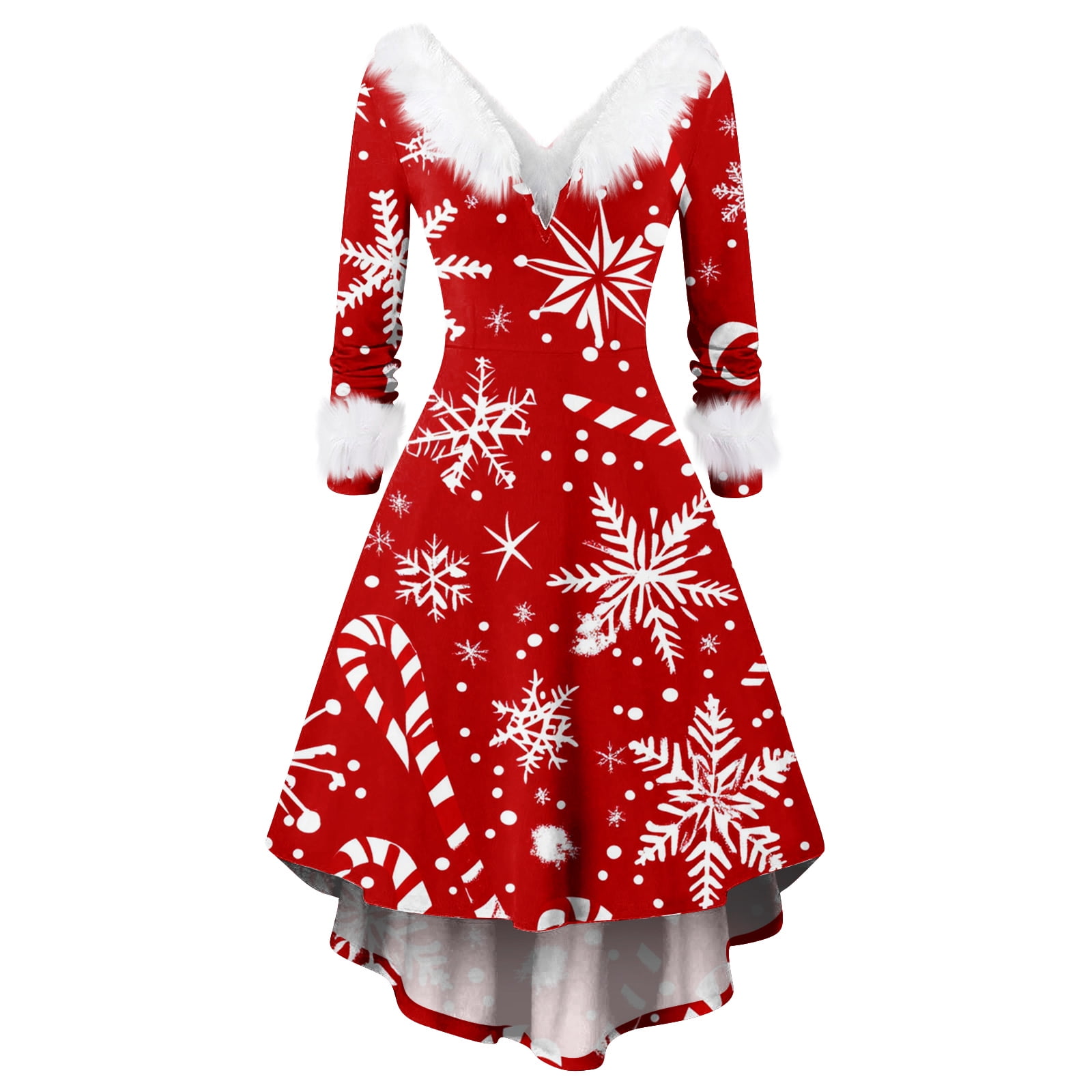Fgvctg Christmas Womens Wedding Guest Dress Formal Santa Tree Snowflake ...