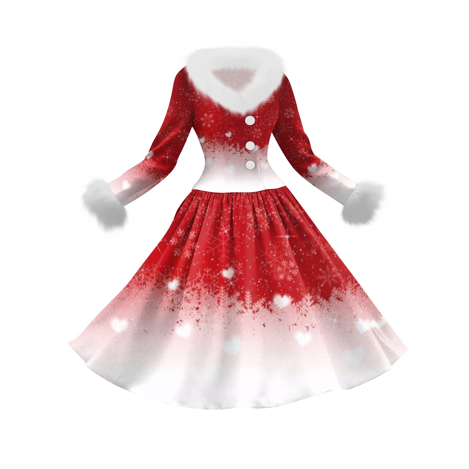 Fgvctg Christmas Womens Wedding Guest Dress Formal Santa Tree Snowflake ...