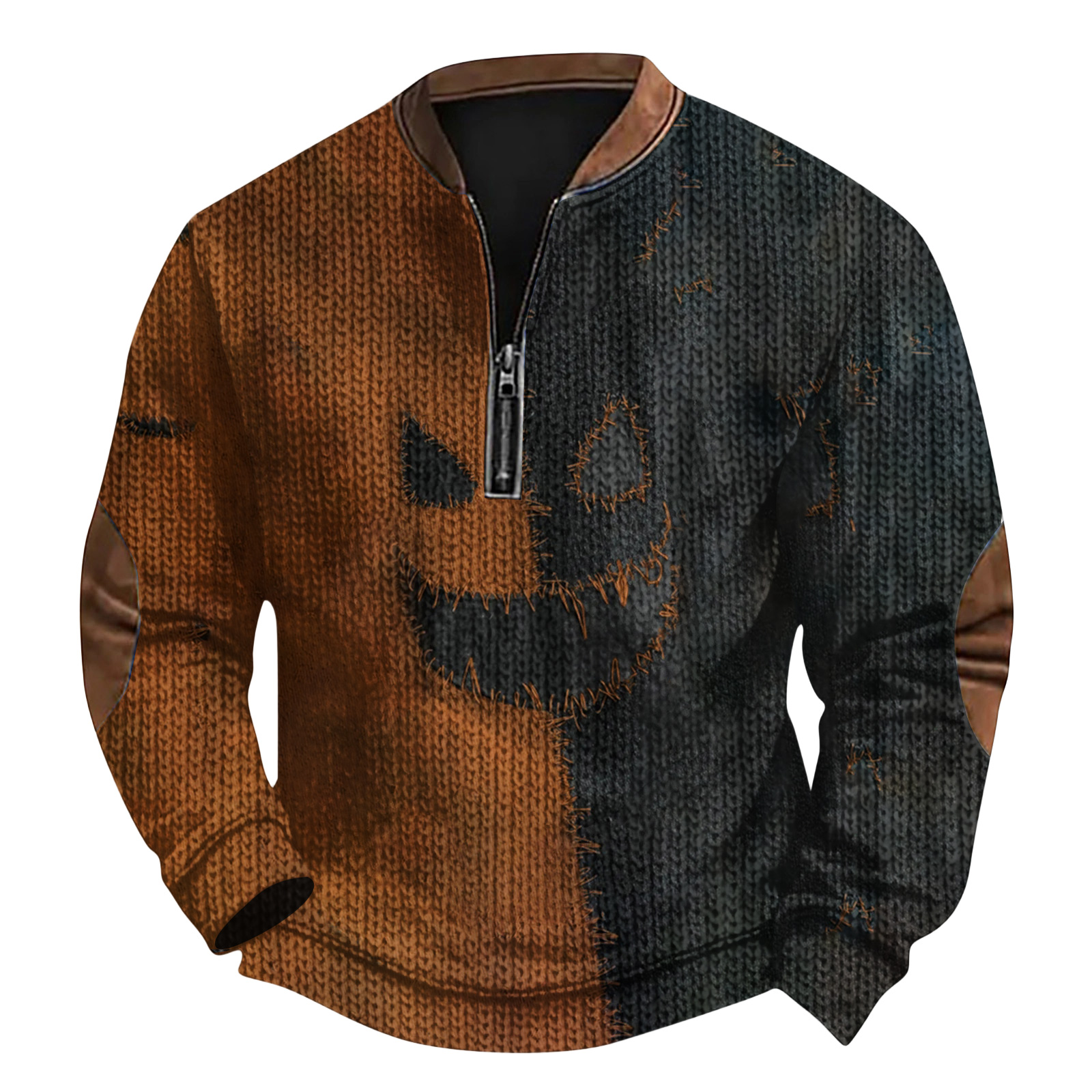 Fgvctg Halloween Costumes for Men Half Zip Costume Long Sleeve Spooky ...