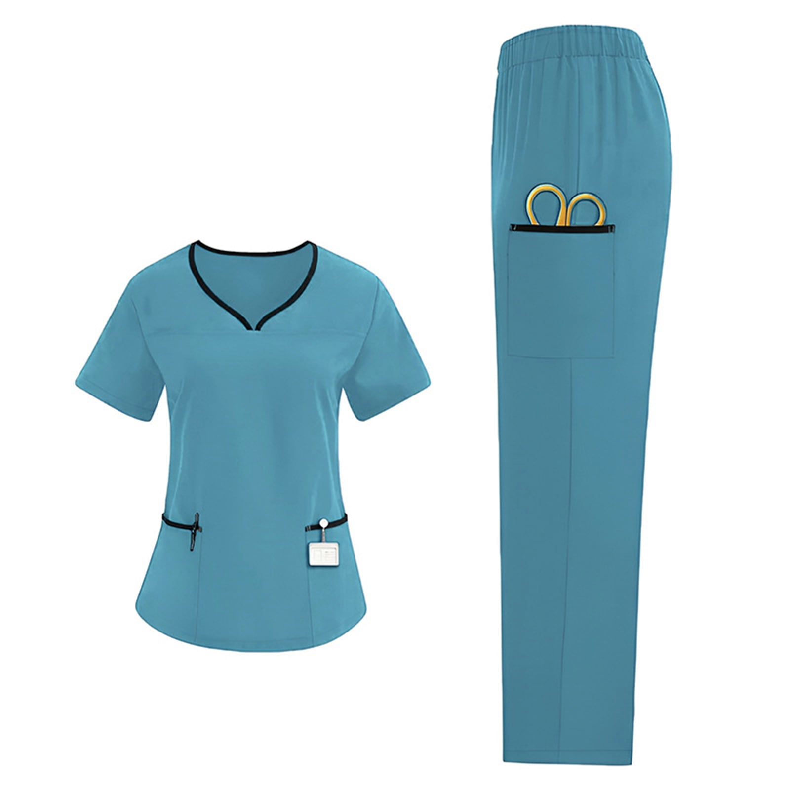Fgvctg Jogger Scrubs for Women Plus Size Medical Uniforms Stretchy V ...