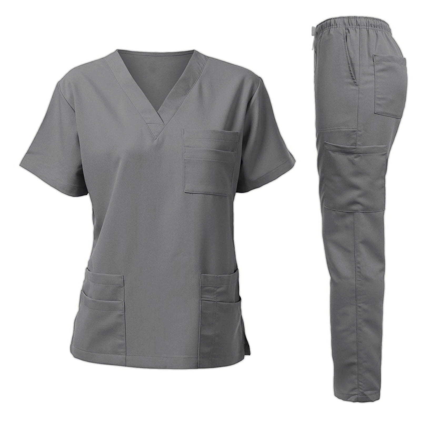 Fgvctg Jogger Scrubs for Men Plus Size Scrubs Petite V Neck Yoga Scrub ...