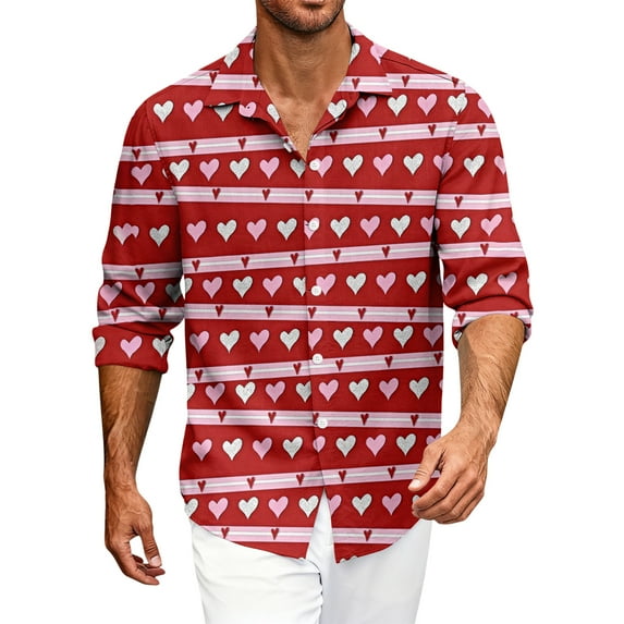 Fgvctg Long Sleeve Shirts for Men Cotton Button Down Blouses Dressy ...