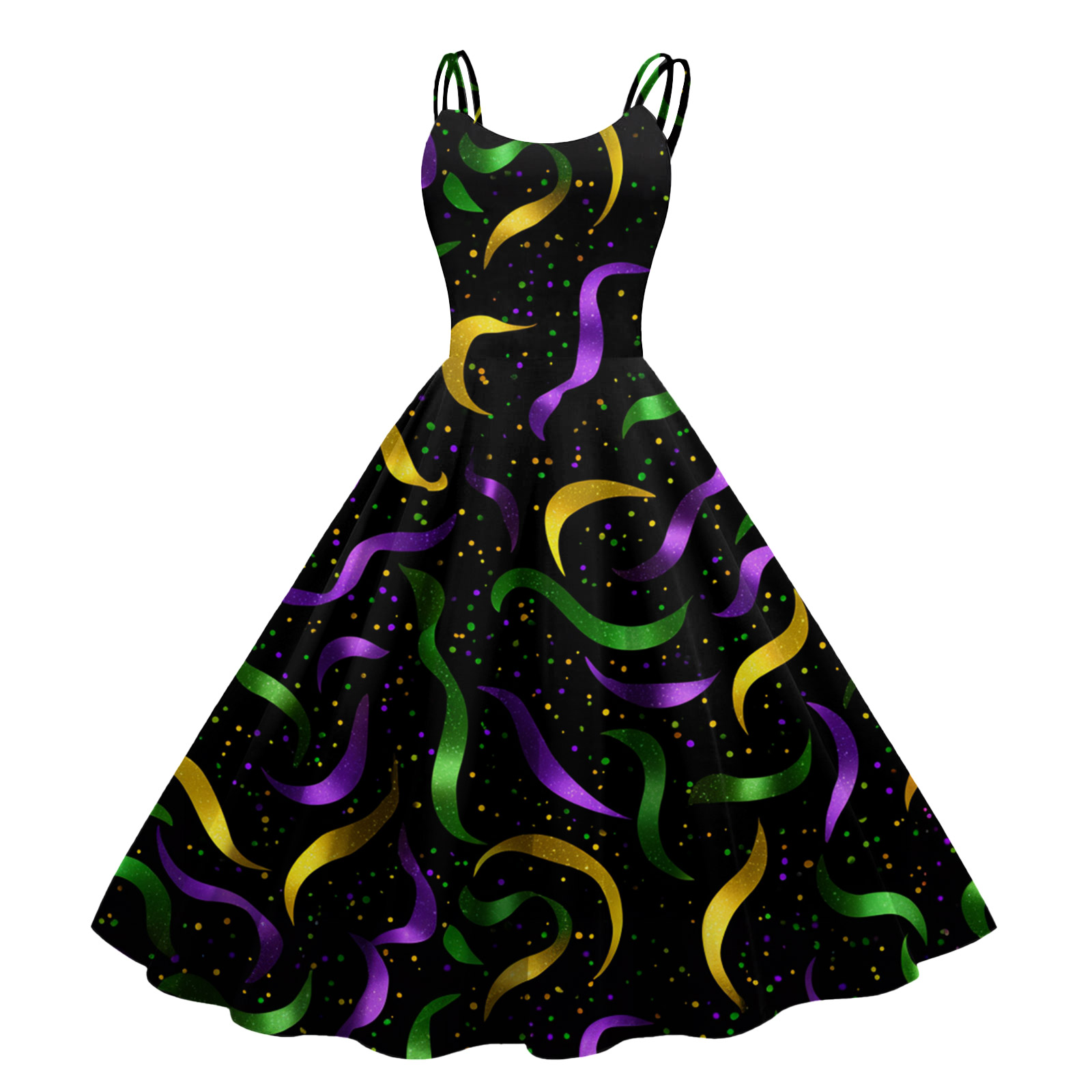 Fgvctg Mardi Gras Dress Party for Women Carnival Crewneck Cocktail ...