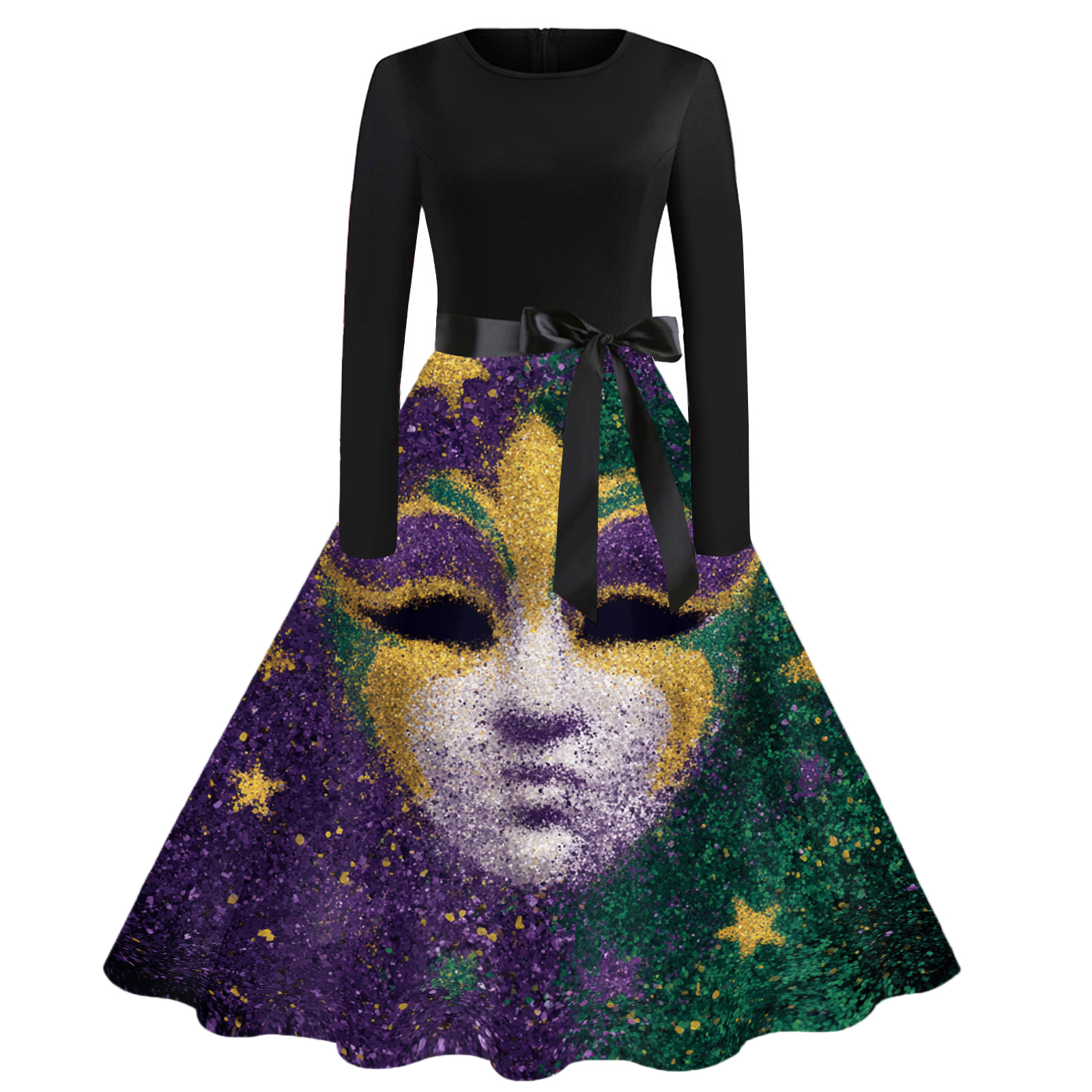 Fgvctg Mardi Gras Dress Party for Women Retro Cocktail Dress 1950s ...