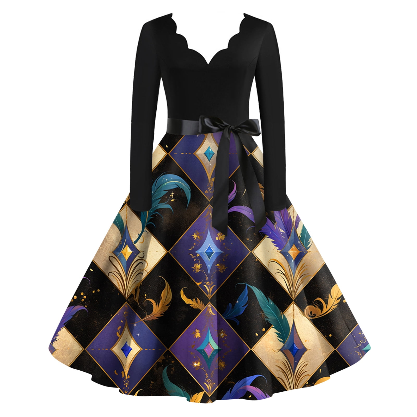 Fgvctg Mardi Gras Dresses Tea Party for Women Carnival V Neck Cocktail ...