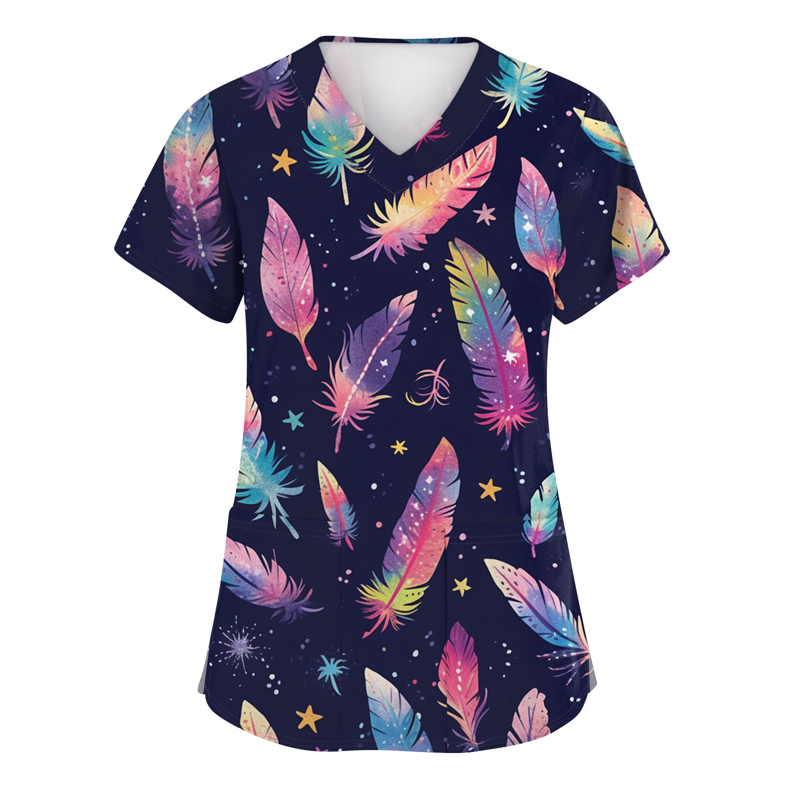 Fgvctg Mardi Gras Scrub Tops for Women Carnival Party Mask Graphic ...