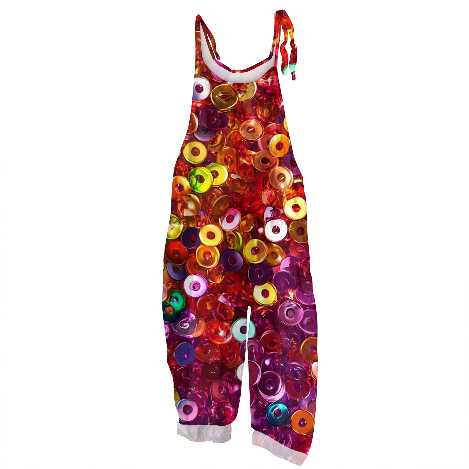 Fgvctg Mardi Gras Womens Jumpsuit Wide Leg Pant Carnival Party ...