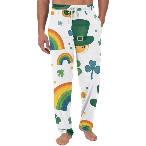 Fgvctg Mens Pajama Pants St. Patrick's Day Plus Size Wide Leg Sleepwear ...