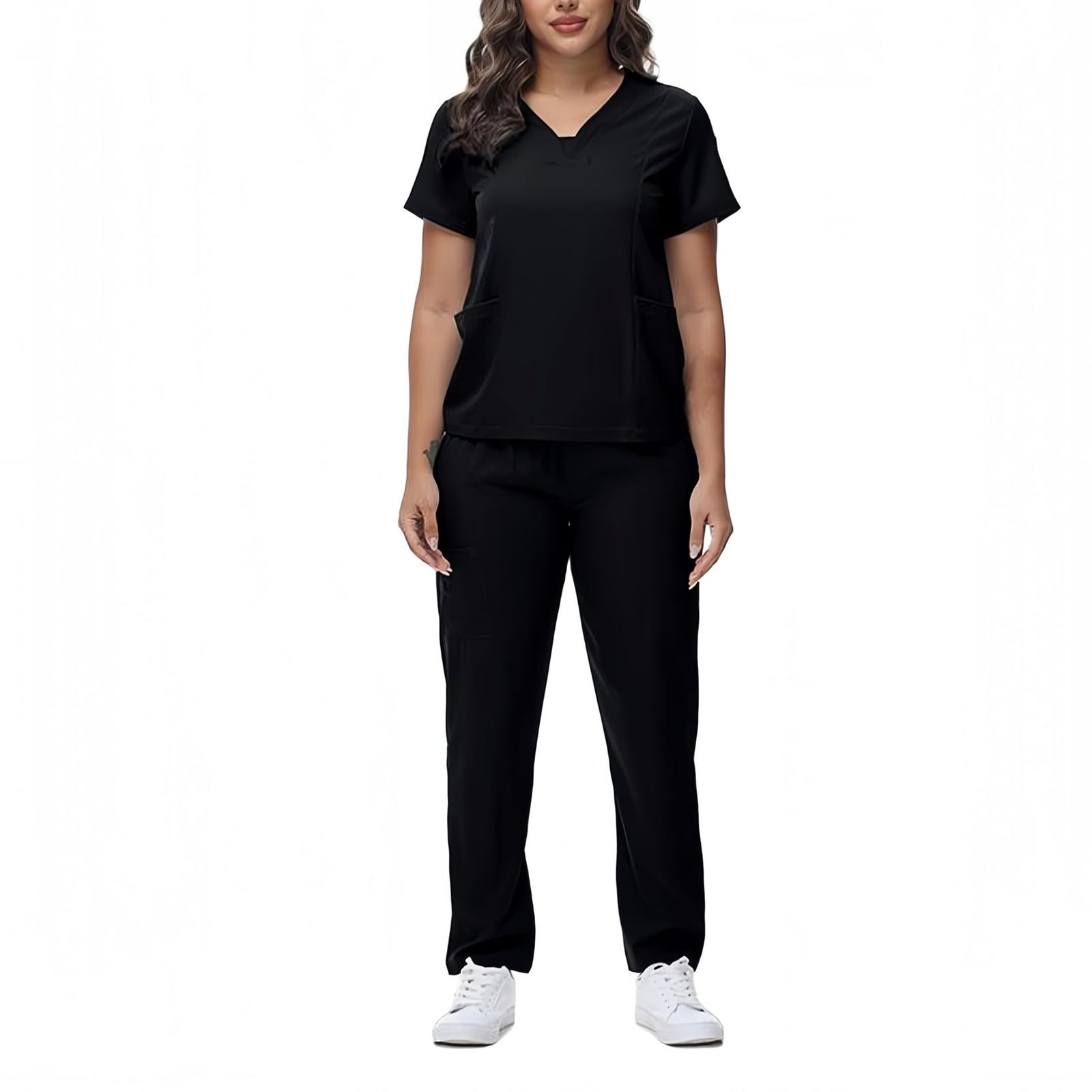 Fgvctg Scrub Sets for Woman Plus Size Nursing Uniforms Petite V-Neck ...