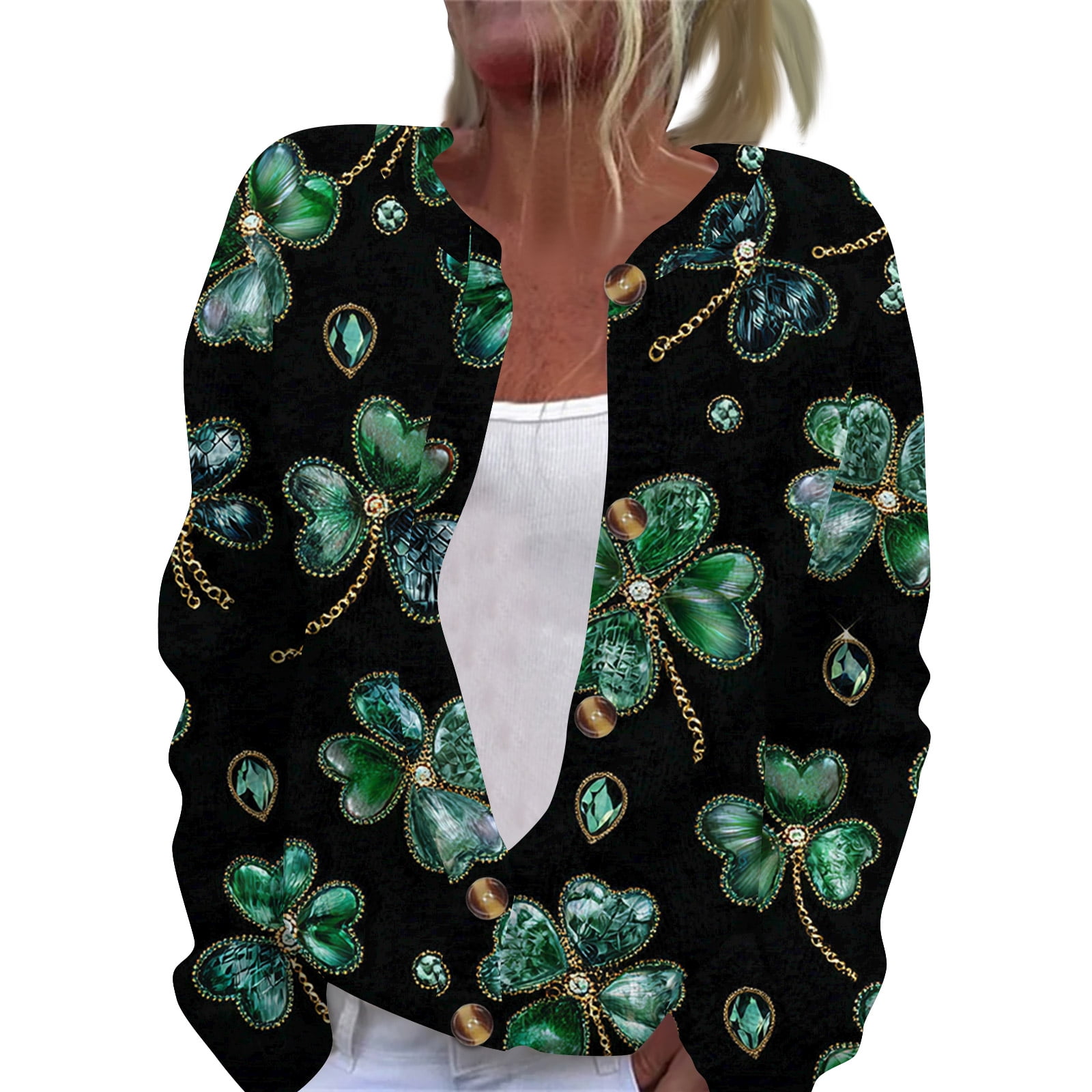 Fgvctg St. Patrick's Day Cardigan Sweaters for Women Fashion Open Front ...