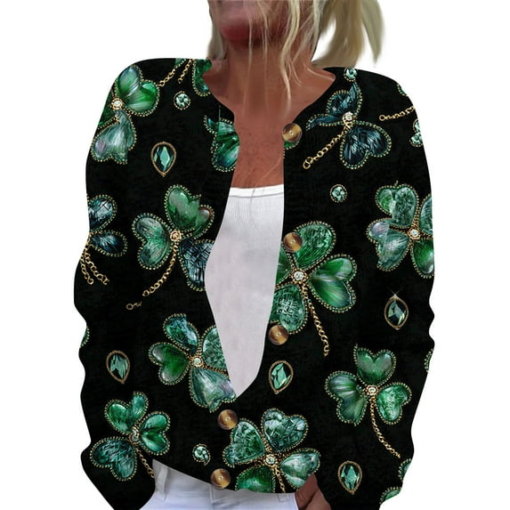 Fgvctg St. Patrick's Day Cardigan Sweaters for Women Fashion Open Front ...