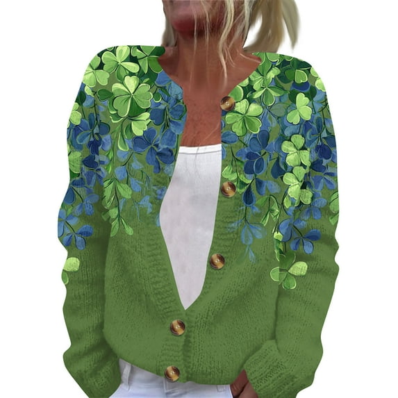 Fgvctg St. Patrick's Day Cardigan Sweaters for Women Soft Open Front ...