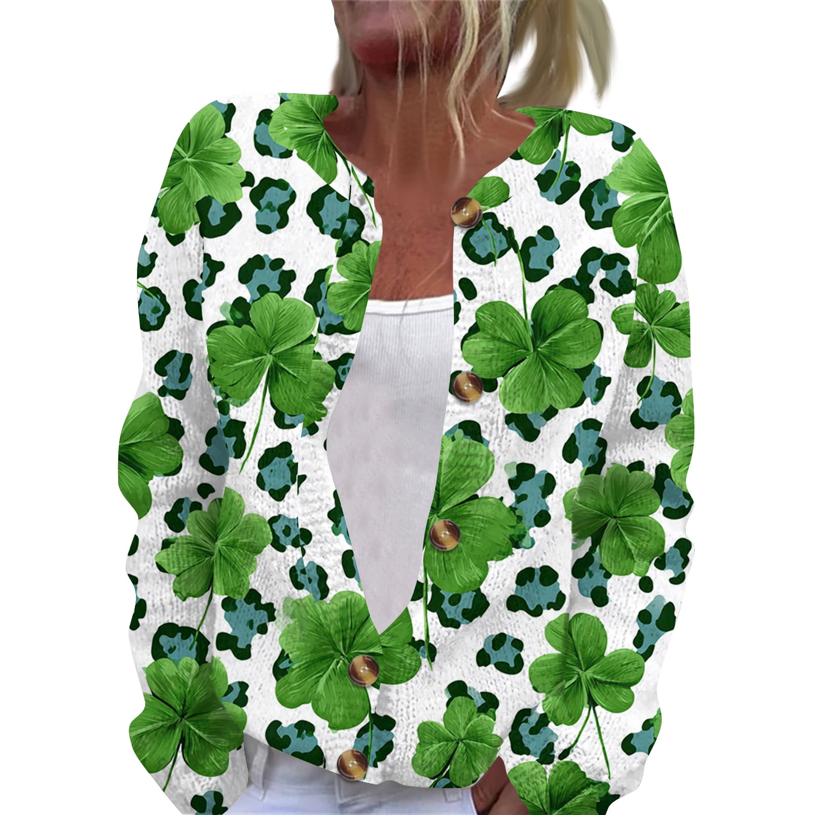 Fgvctg St. Patrick's Day Cardigan Sweaters for Women Soft Open Front ...