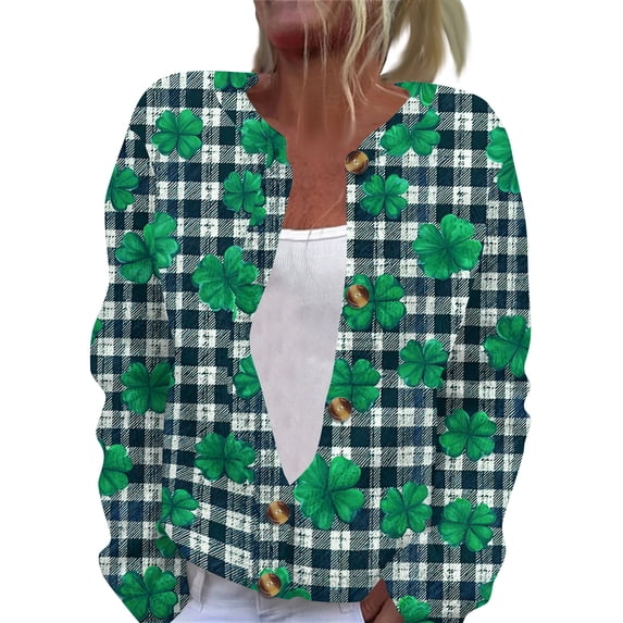 Fgvctg St. Patrick's Day Cardigan Sweaters for Women Trendy Open Front ...