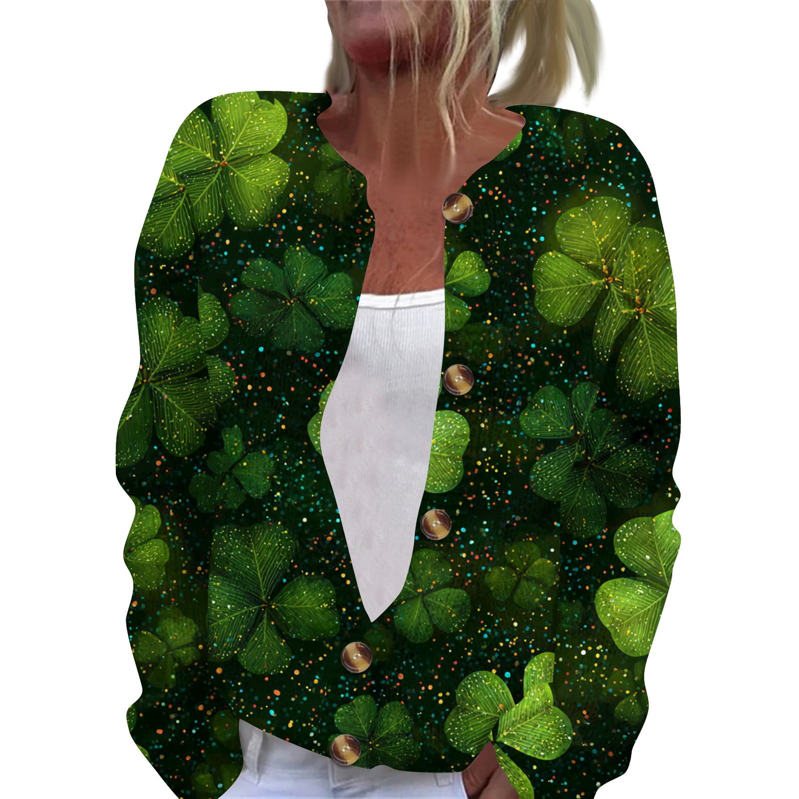 Fgvctg St. Patrick's Day Cardigan Sweaters for Women Trendy Open Front ...