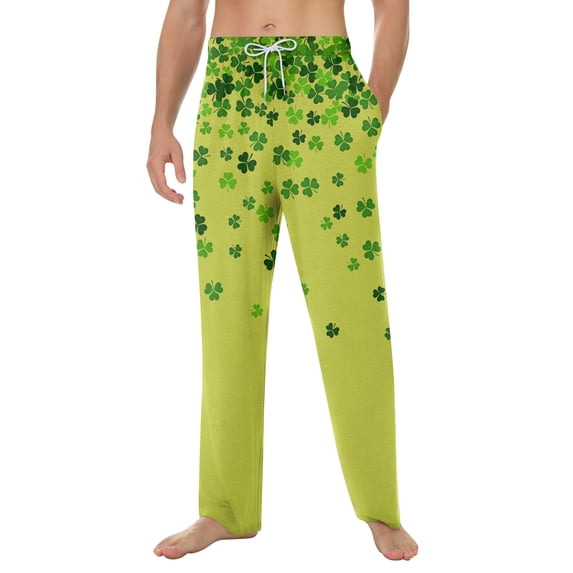 Fgvctg St. Patrick's Day Mens Pajamas Fashion Shamrock Clover Print ...