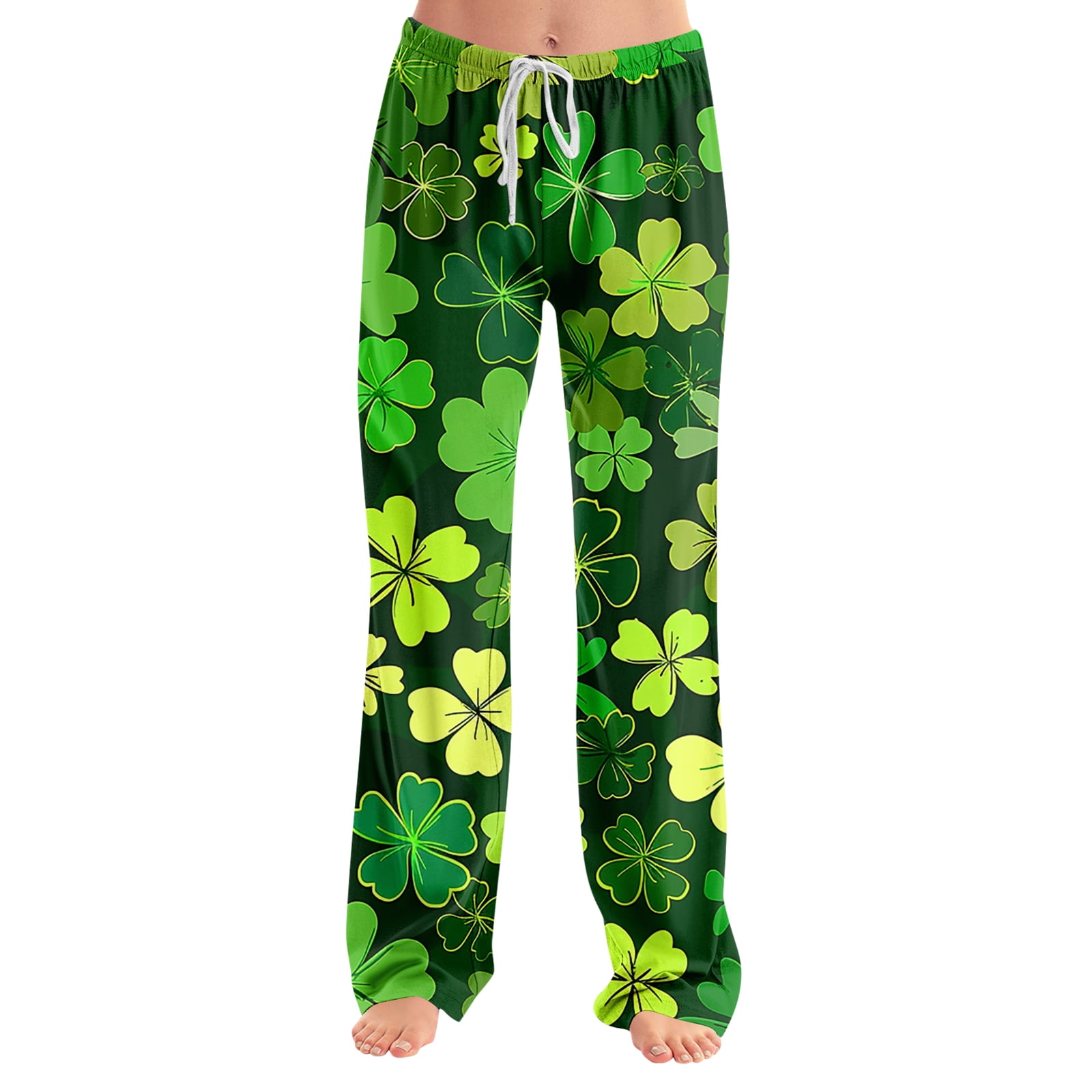 Fgvctg St. Patrick's Day Pajamas for Women Lucky Shamrock Clover Print ...