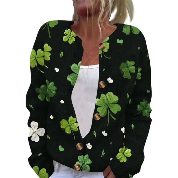 Fgvctg St. Patrick's Day Women's Cardigan Sweaters Pretty Open Front ...