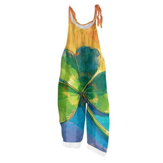 Fgvctg St. Patrick's Day Women's Overalls Sleeveless Holiday Spaghetti ...