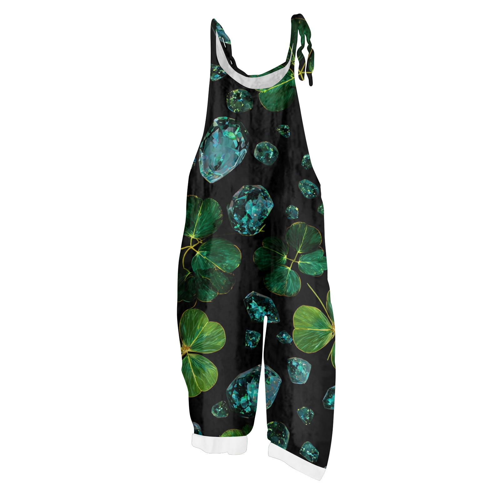 Fgvctg St. Patrick's Day Women's Overalls Sleeveless Holiday Spaghetti ...