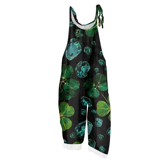 Fgvctg St. Patrick's Day Women's Overalls Sleeveless Holiday Spaghetti ...
