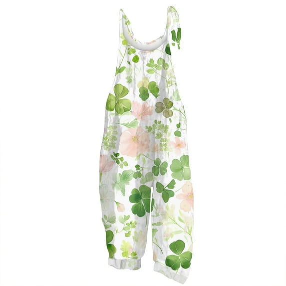 Fgvctg St. Patrick's Day Women's Overalls Wide Leg Pant Holiday ...