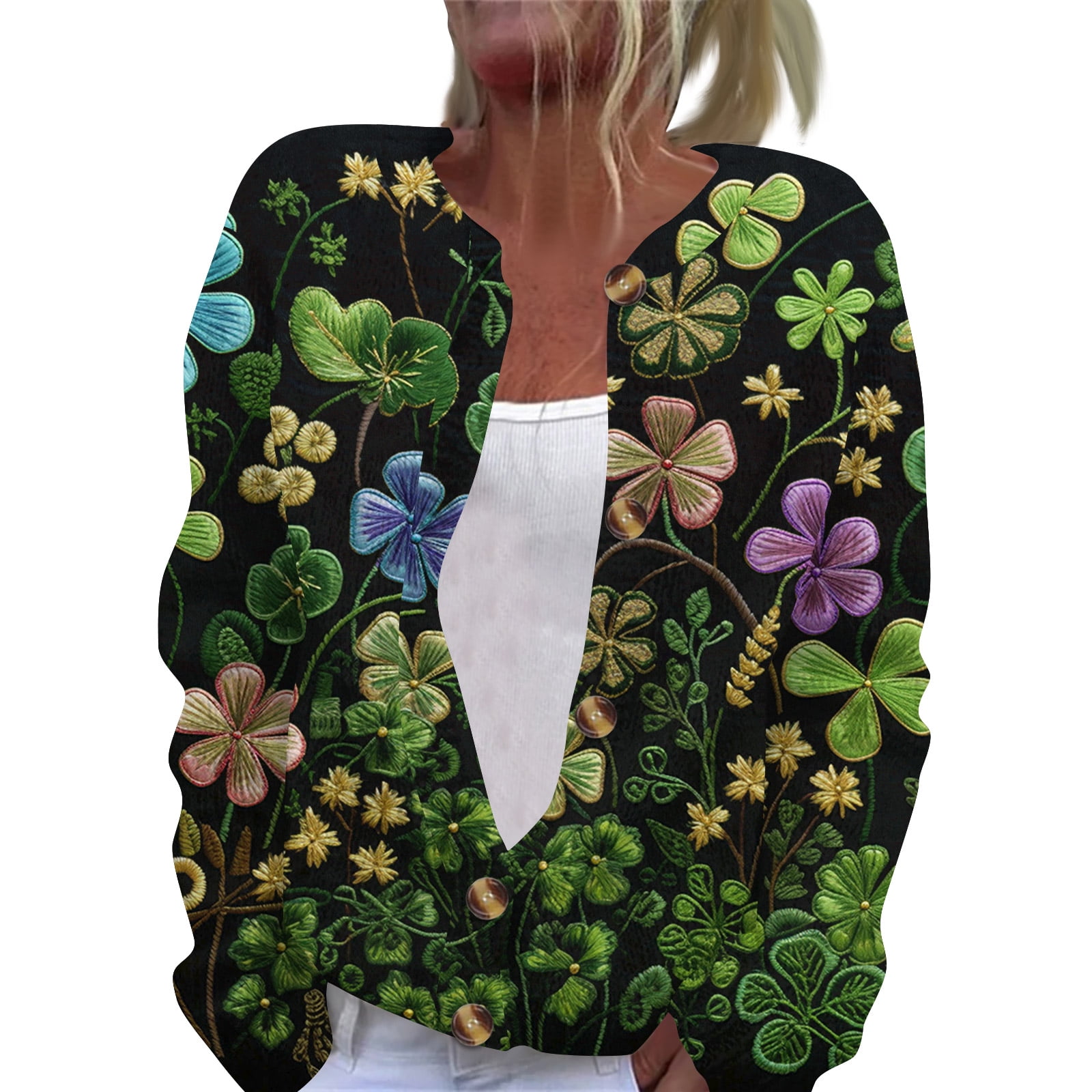 Fgvctg St. Patrick's Day Womens Cardigan Casual Long Sleeve Cardigans ...